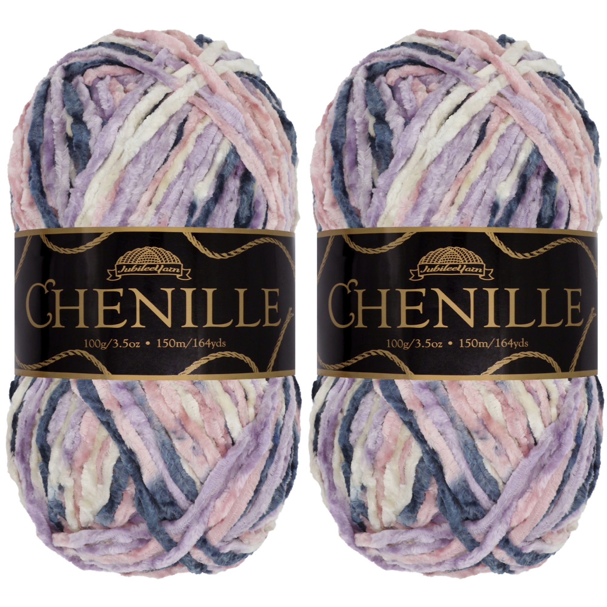 JubileeYarn Chenille Yarn - Worsted Polyester - 100g/Skein - Fountain ...