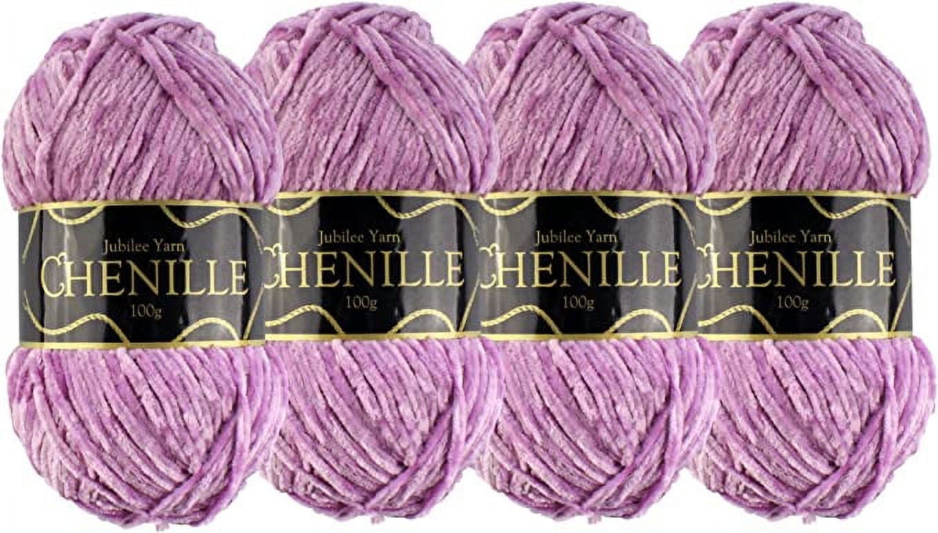 JubileeYarn Chenille Yarn - Worsted Weight - 100g/Skein - Zenzai - 4 ...