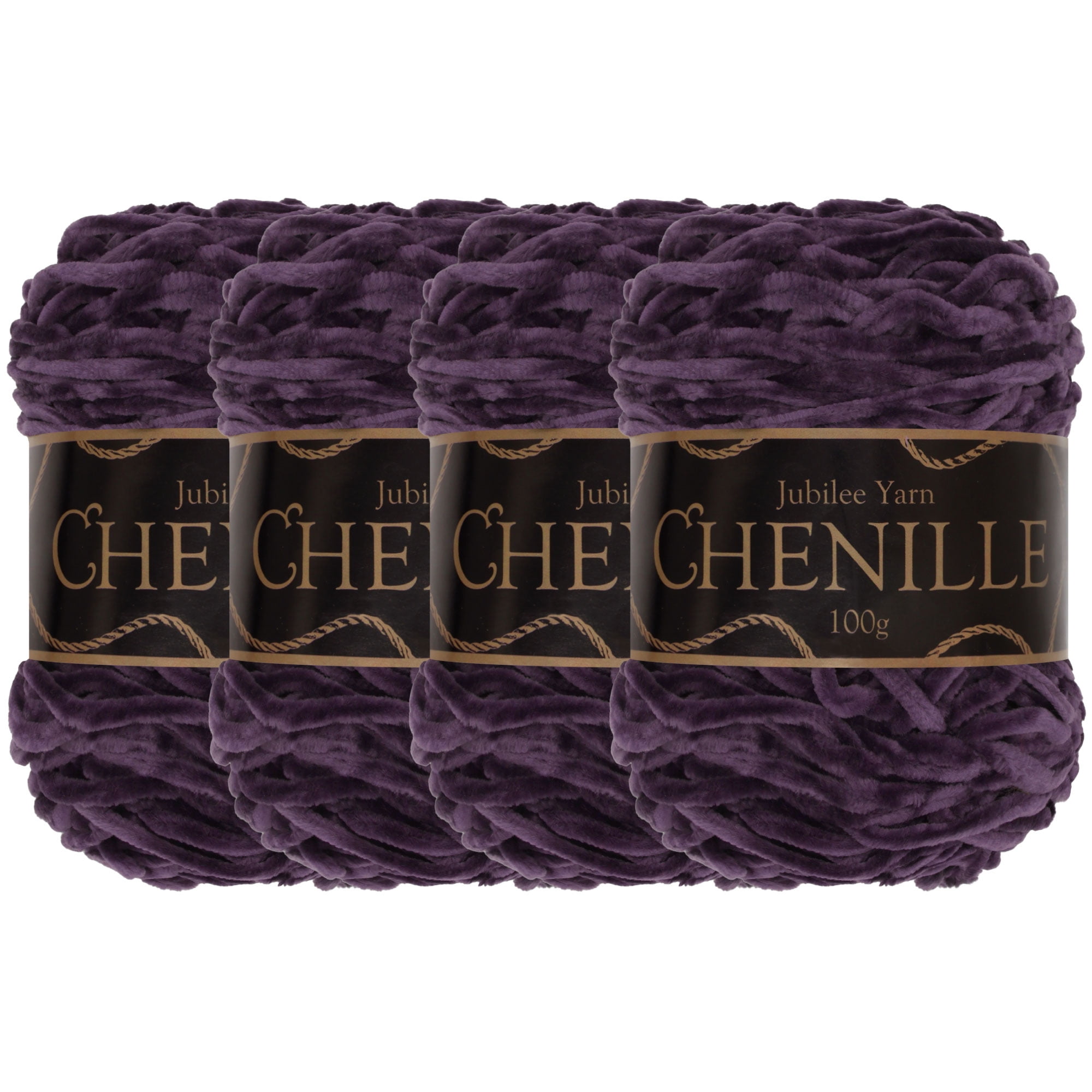JubileeYarn Chenille Yarn - Worsted Weight - 100g/cake - Amethyst - 4 Cakes - Walmart.com