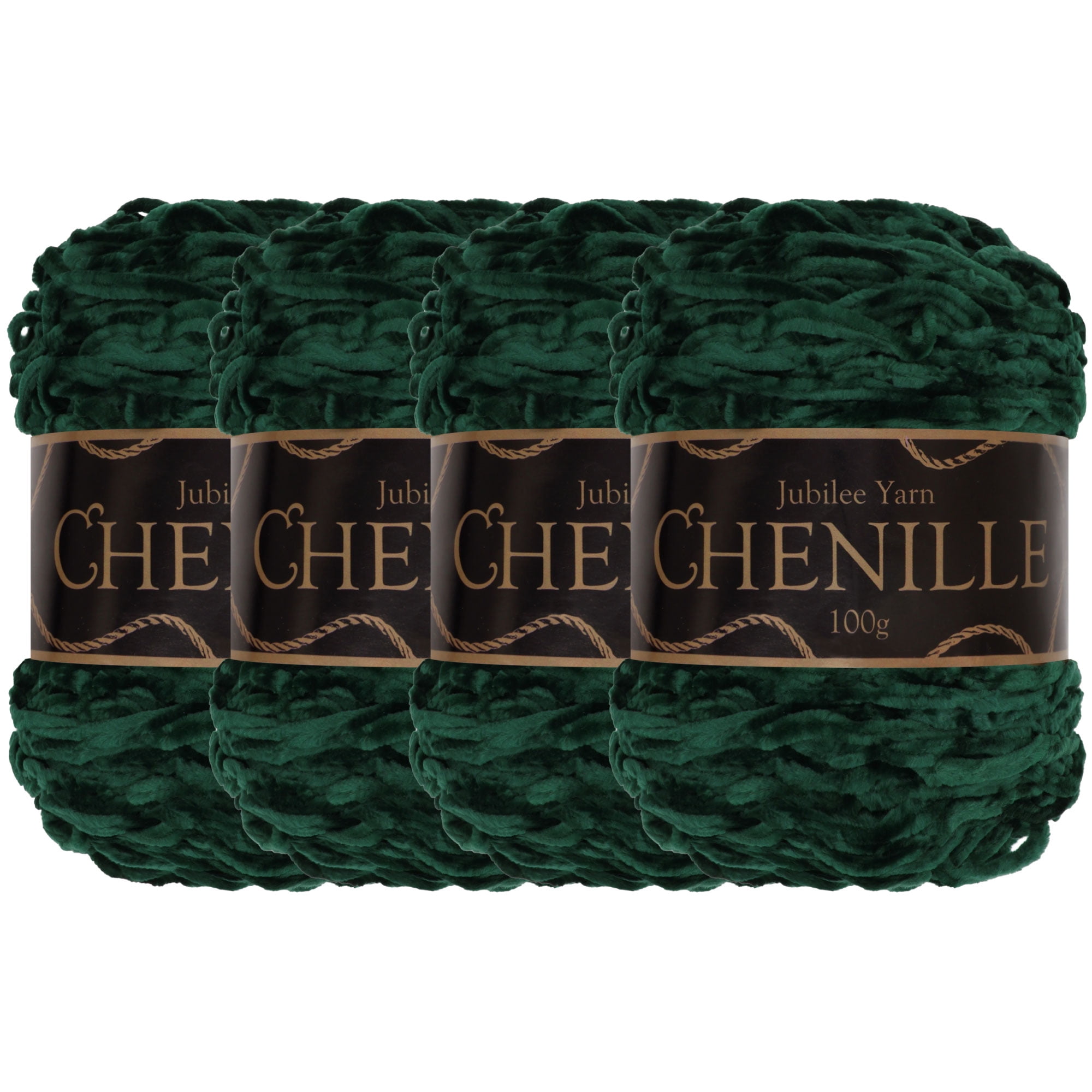 JubileeYarn Chenille Yarn - Worsted Weight - 100g/cake - Emerald - 4 Cakes - Walmart.com