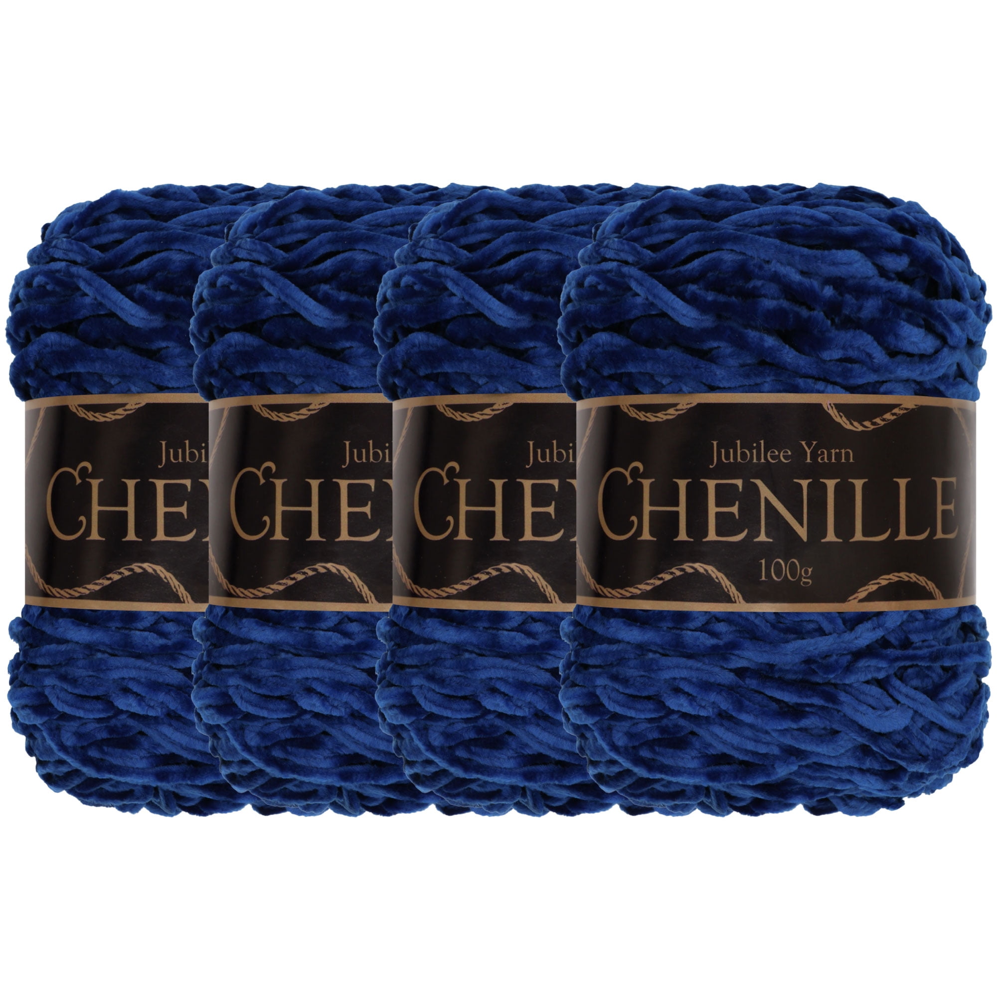 JubileeYarn Chenille Yarn - Worsted Weight - 100g/cake - Iolite - 4 Cakes - Walmart.com