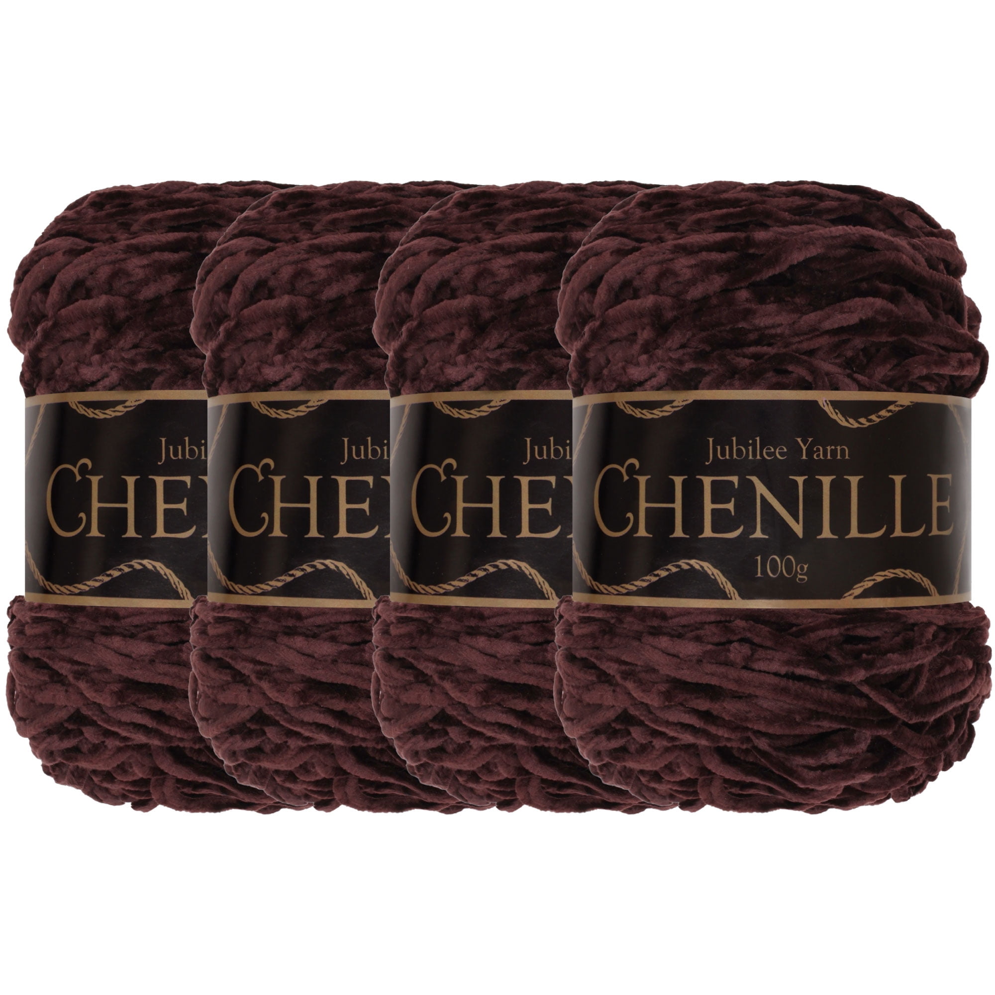JubileeYarn Chenille Yarn - Worsted Weight - 100g/cake - Molasses - 4 Cakes - Walmart.com