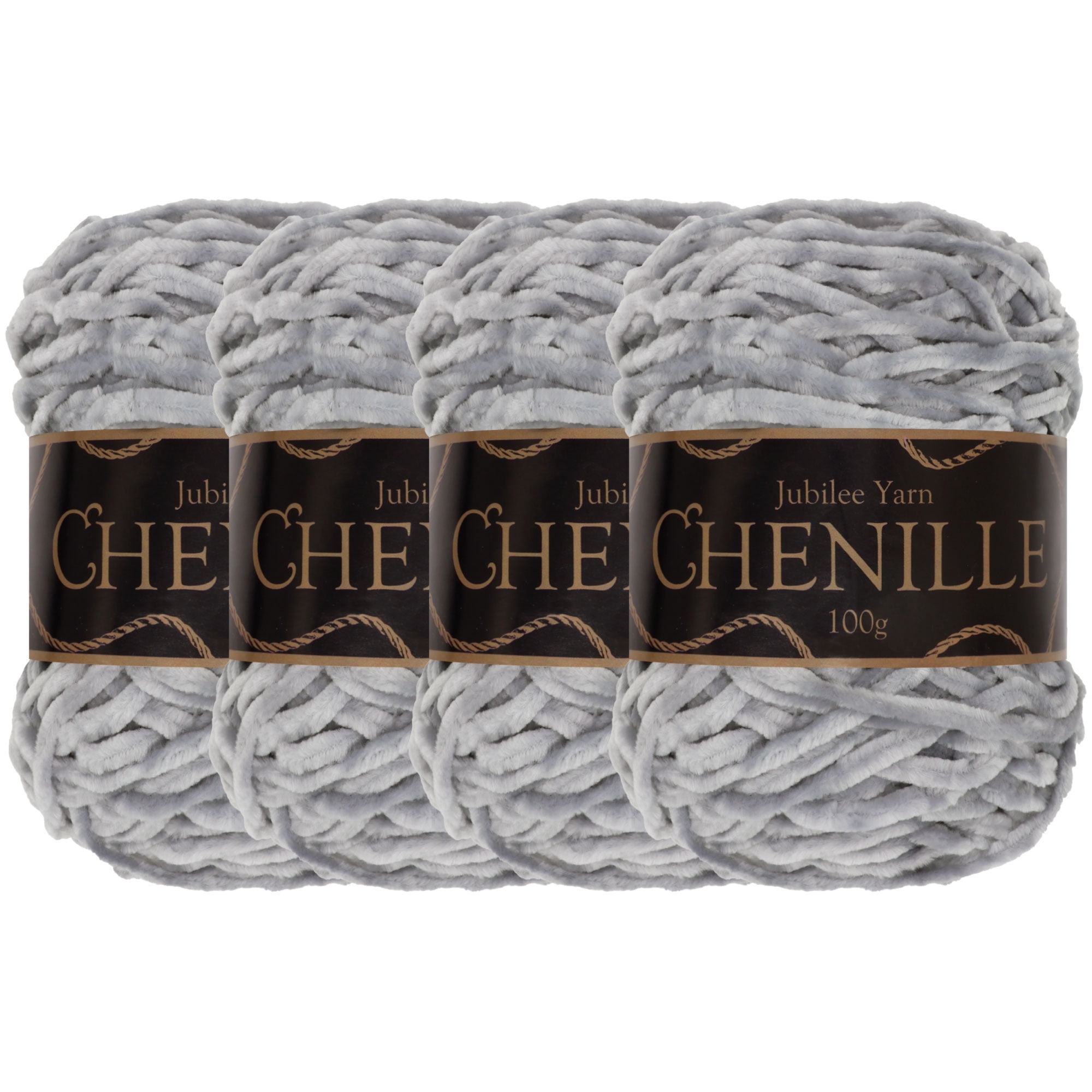 JubileeYarn Chenille Yarn - Worsted Weight - 100g/cake - Mother of Pearl - 4 Cakes - Walmart.com