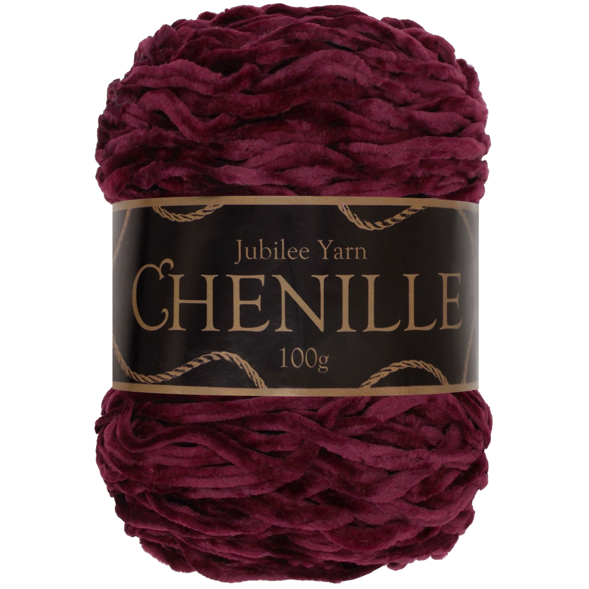 JubileeYarn Chenille Yarn - Worsted Weight - 100g/cake - Scarlet - Dark ...