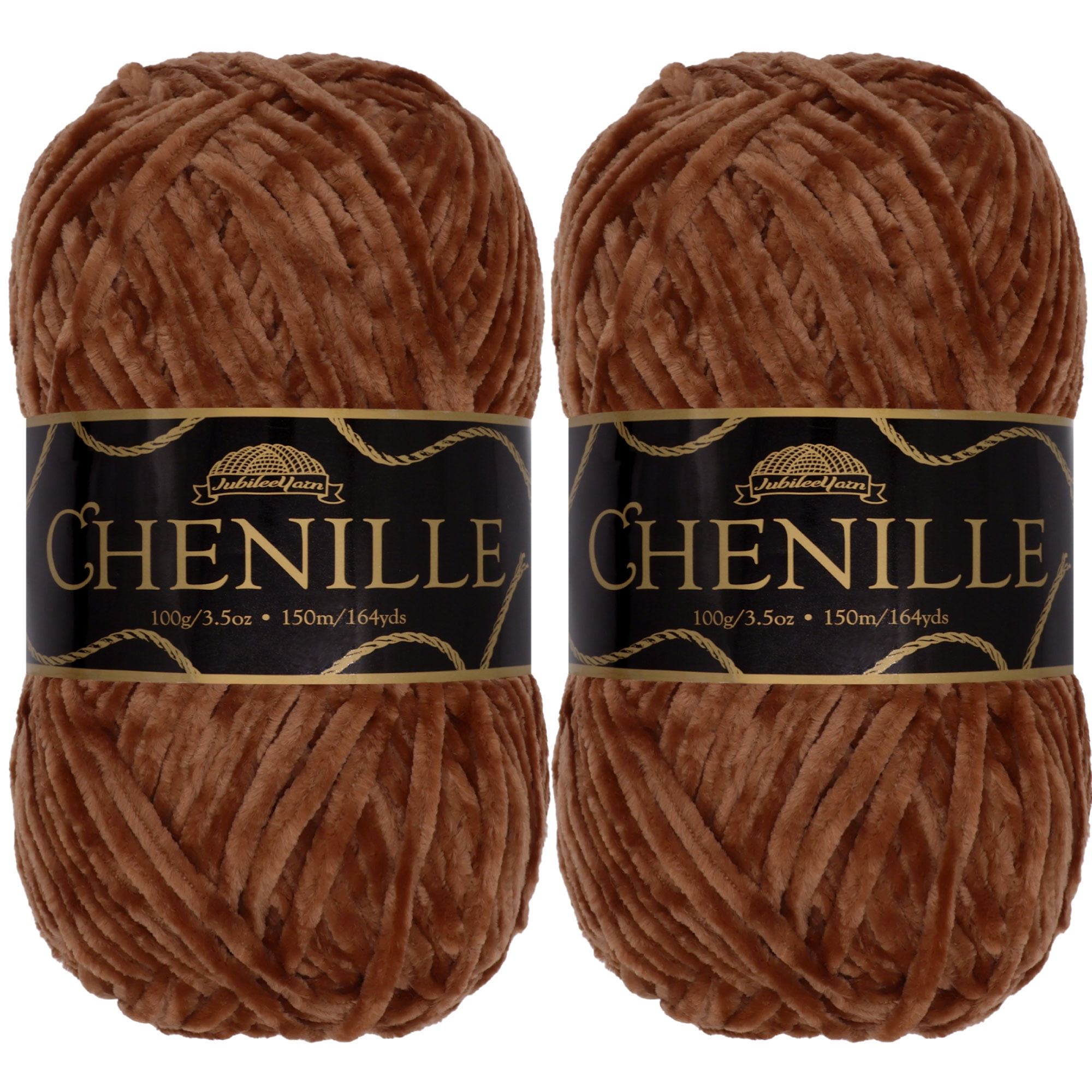 JubileeYarn Chenille Yarn - Worsted Weight Yarn - 100g/skein - Coffee ...