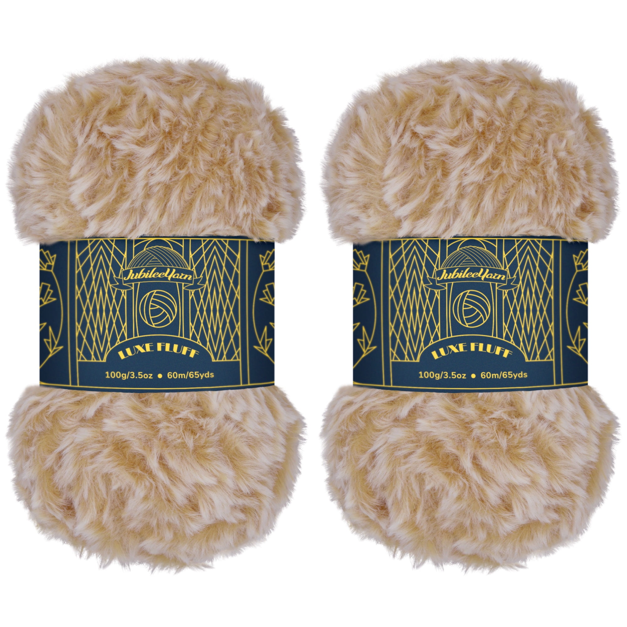JubileeYarn Luxe Fluff Yarn - 100% Polyester - 100g/Skein - 2 Skeins ...