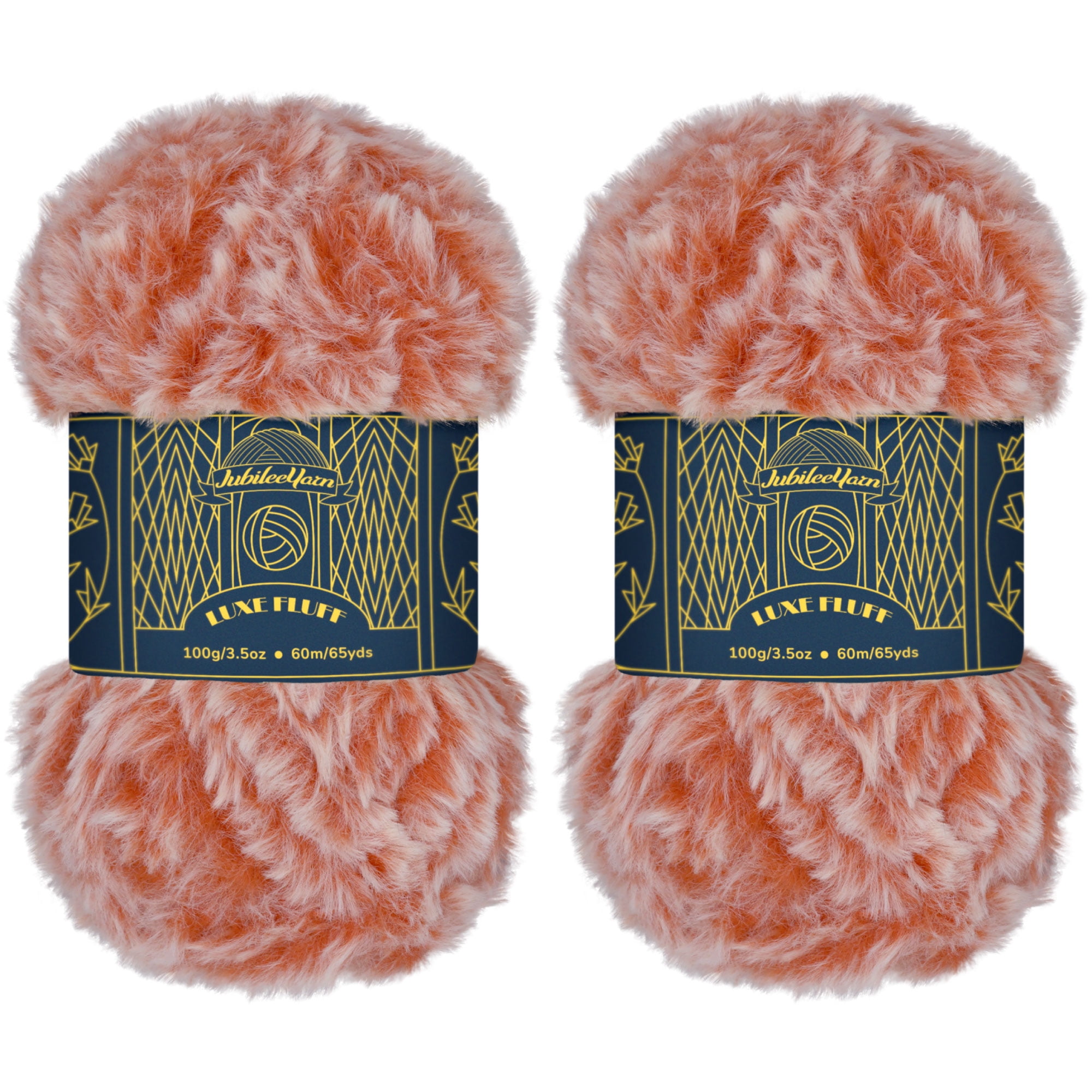 JubileeYarn Luxe Fluff Yarn - 100% Polyester - 100g/Skein - 2 Skeins ...