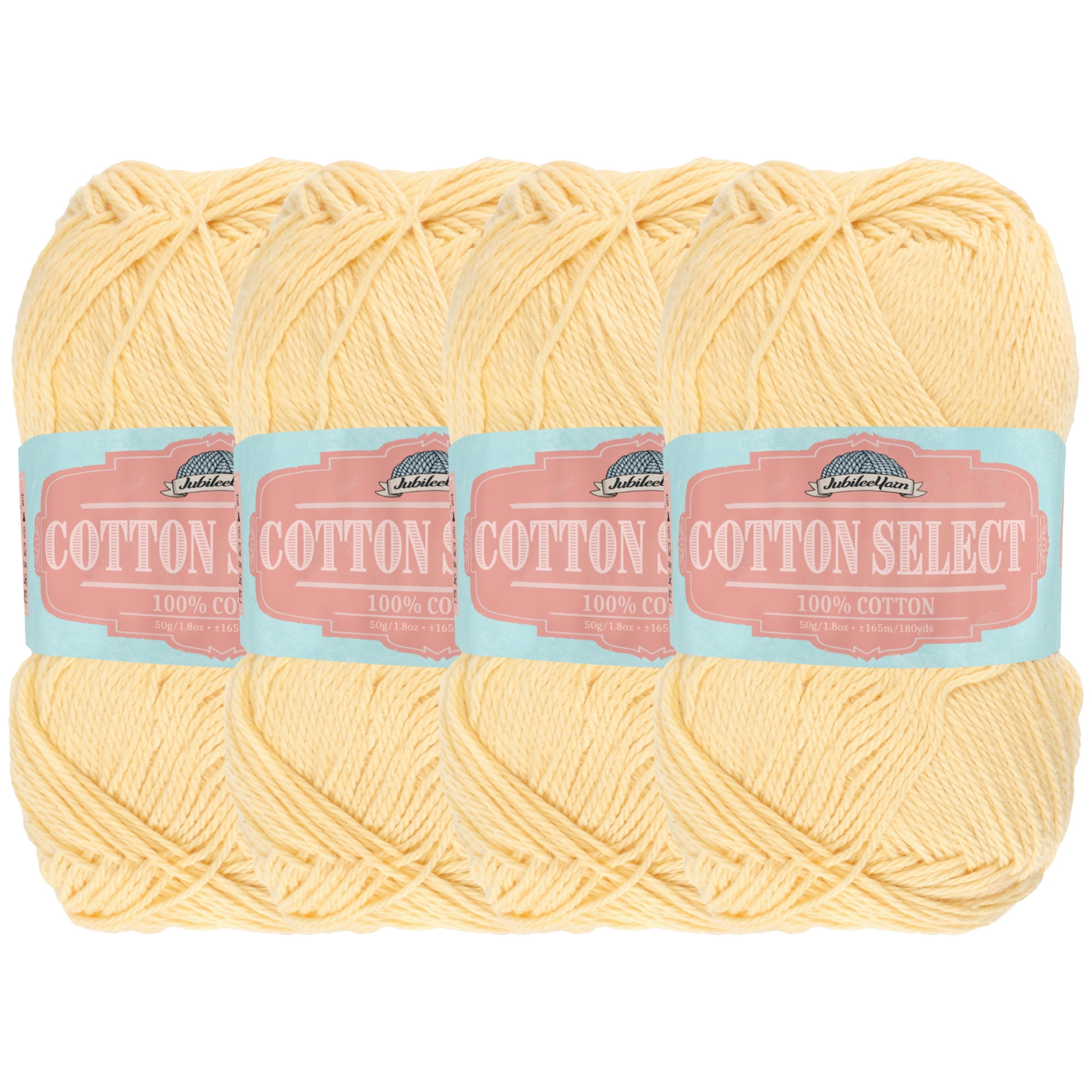 BambooMN JubileeYarn Cotton Select Yarn, 50g Skein, Sport Weight, Light ...
