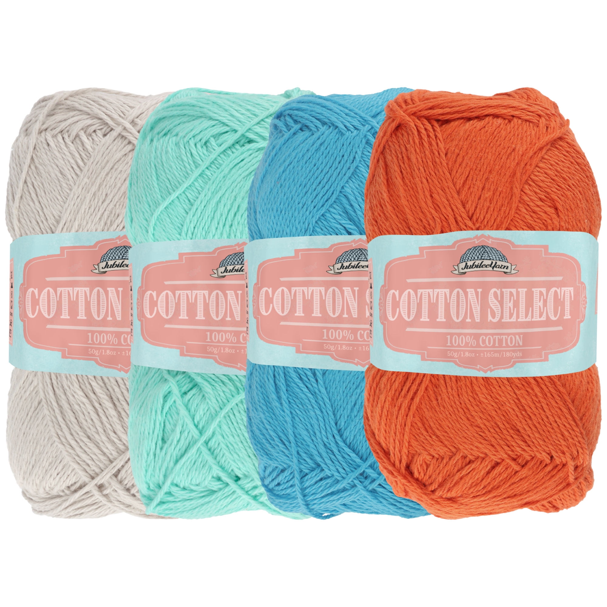 JubileeYarn Cotton Select Yarn - 50g/Skein Sport Weight - Shades of ...