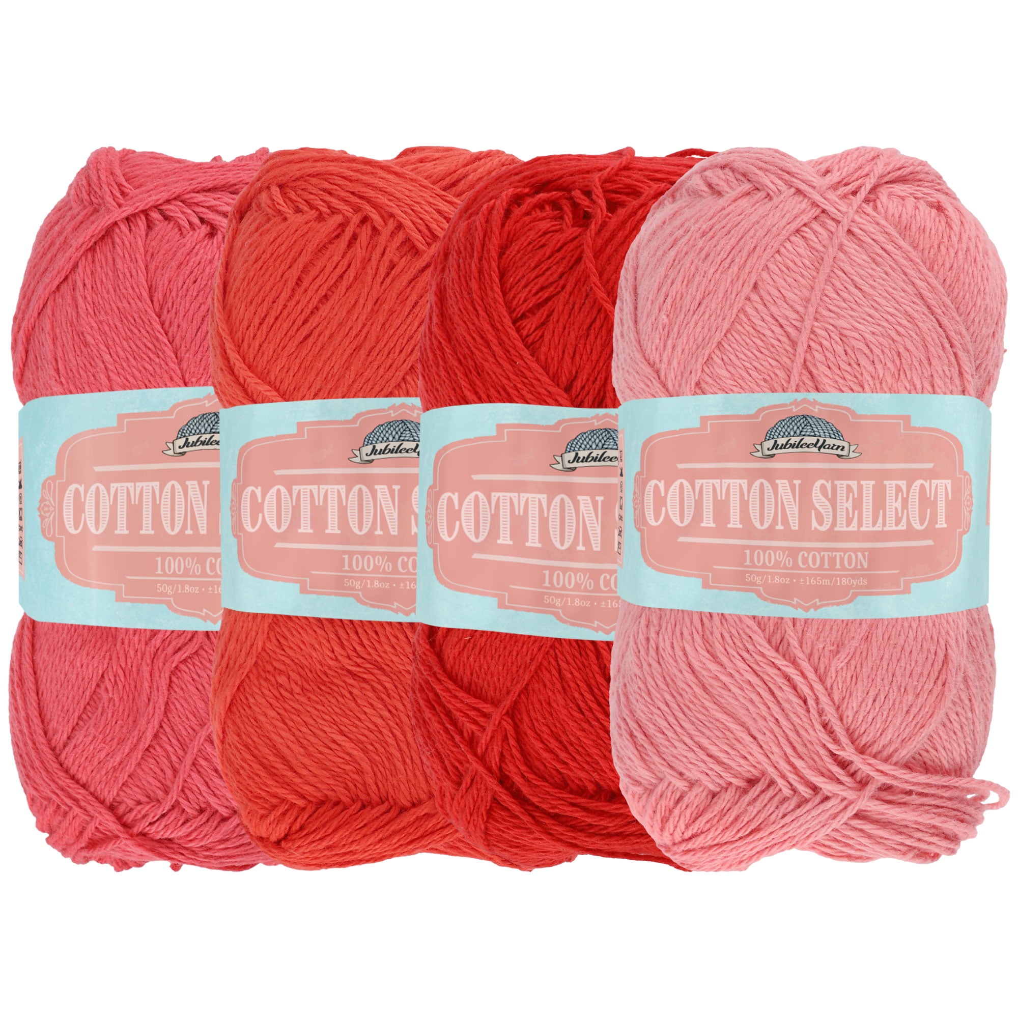 JubileeYarn Cotton Select Yarn - 50g/Skein Sport Weight - Shades of Red ...