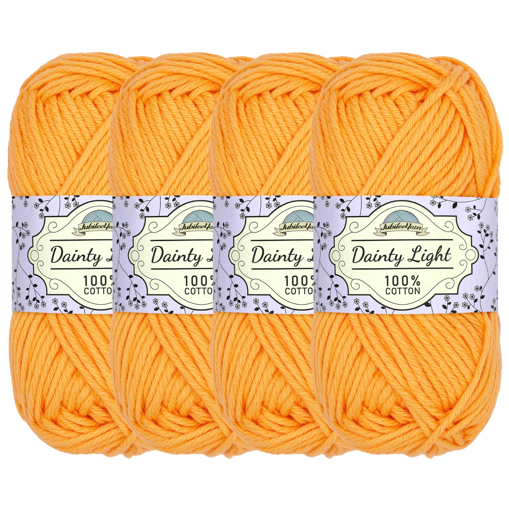 JubileeYarn Dainty Light Yarn - 100g/Skein Worsted Weight Cotton - 509 ...