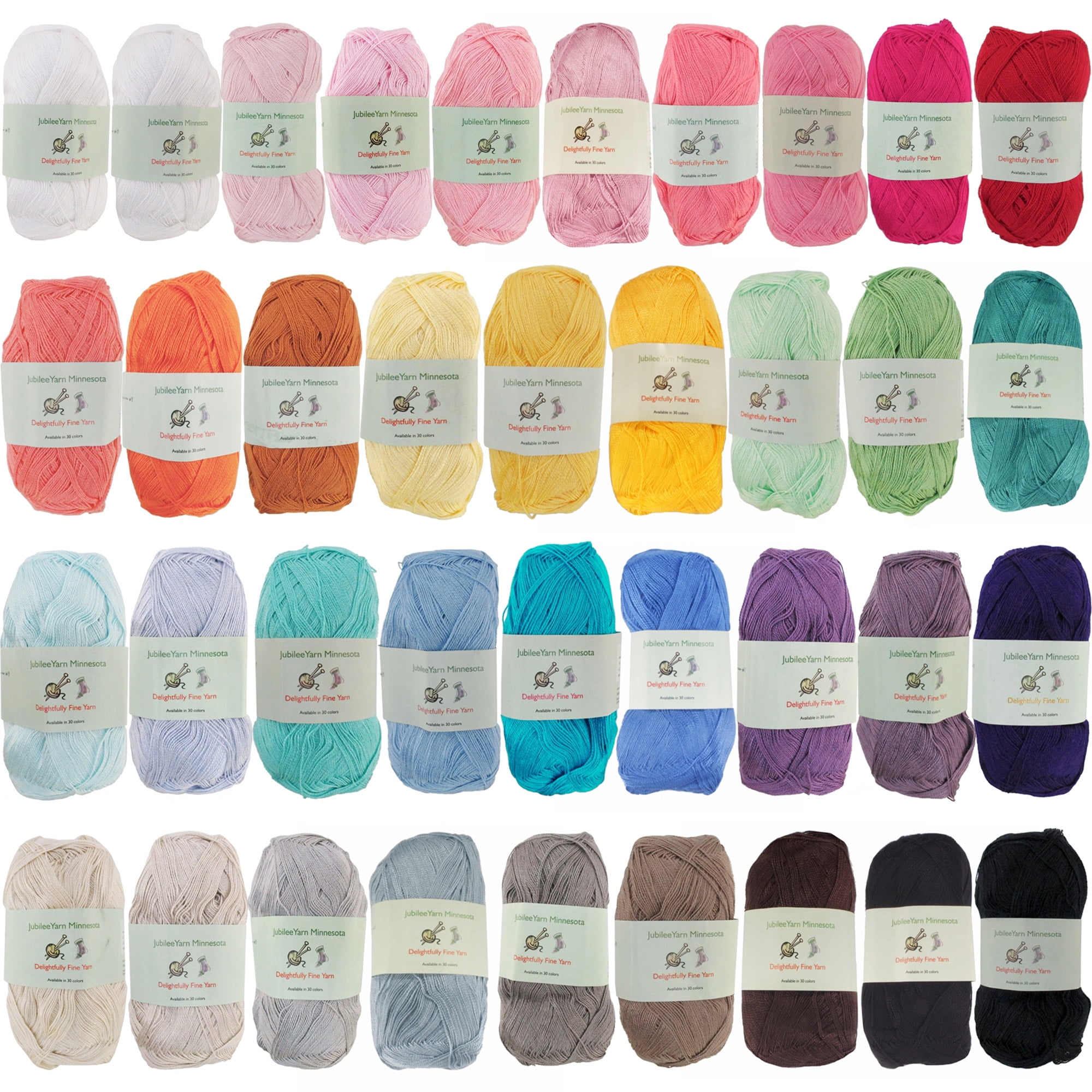 JubileeYarn Delightfully Fine Yarn - Lace Weight Bamboo - 12 Skeins ...