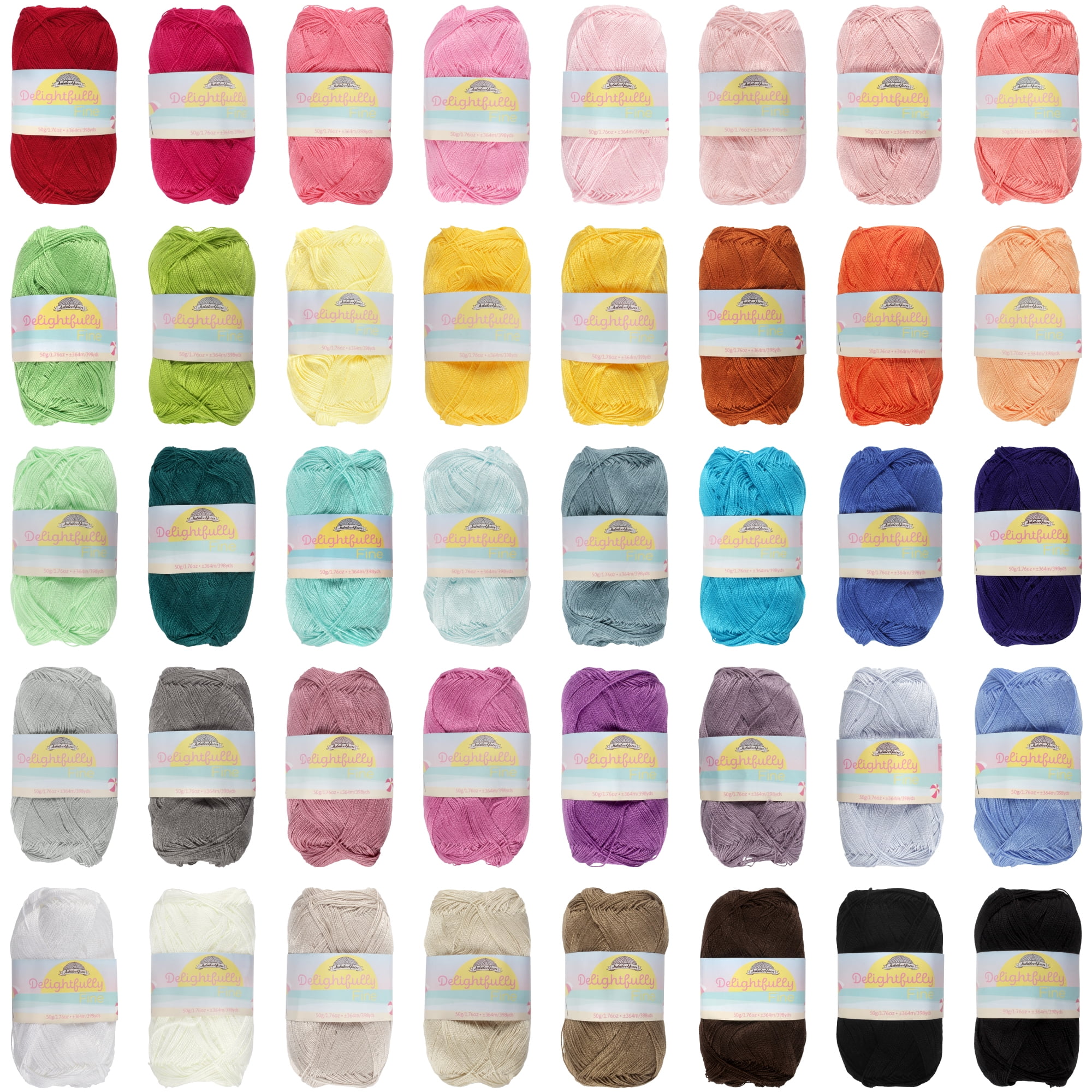 JubileeYarn Delightfully Fine Yarn - Lace Weight Bamboo - 50g/Skein ...