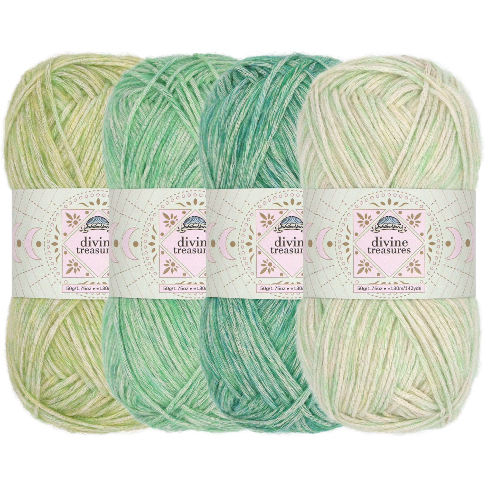 JubileeYarn Divine Treasures Yarn - 50g/Skein Fine Cotton Acrylic Blend ...