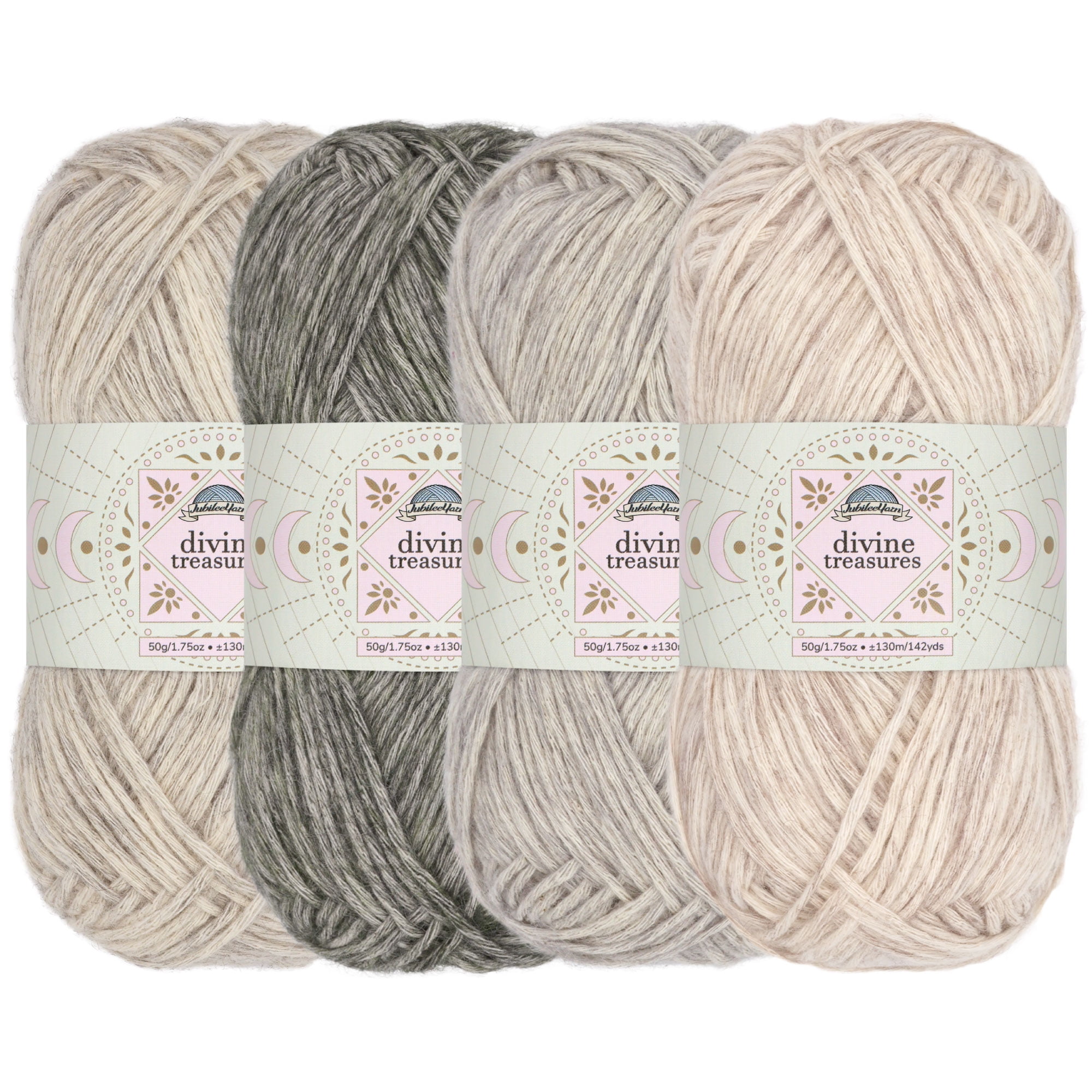 JubileeYarn Divine Treasures Yarn - 50g/Skein Fine Cotton Acrylic Blend ...