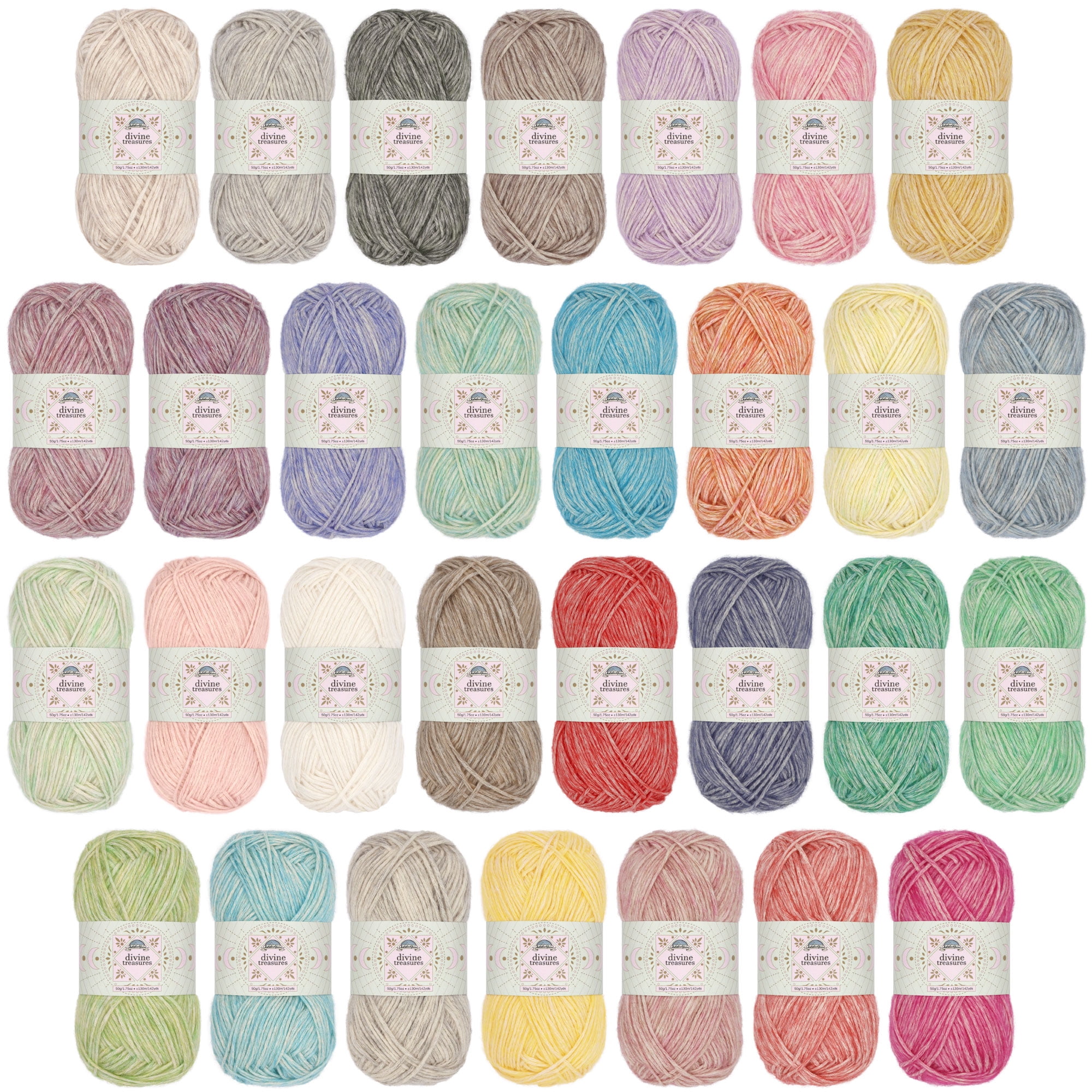 JubileeYarn Divine Treasures Yarn - 50g/Skein Fine Cotton Acrylic Blend ...