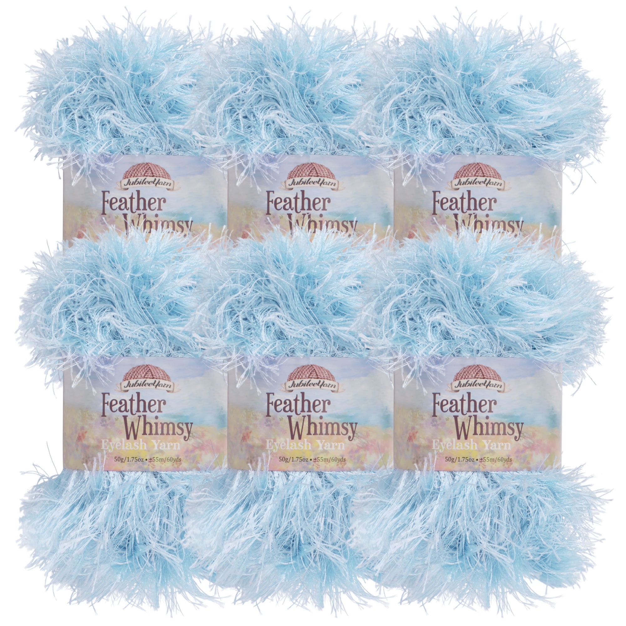 JubileeYarn Feather Whimsy Eyelash Yarn - 50g/Skein Fine Polyester Faux ...