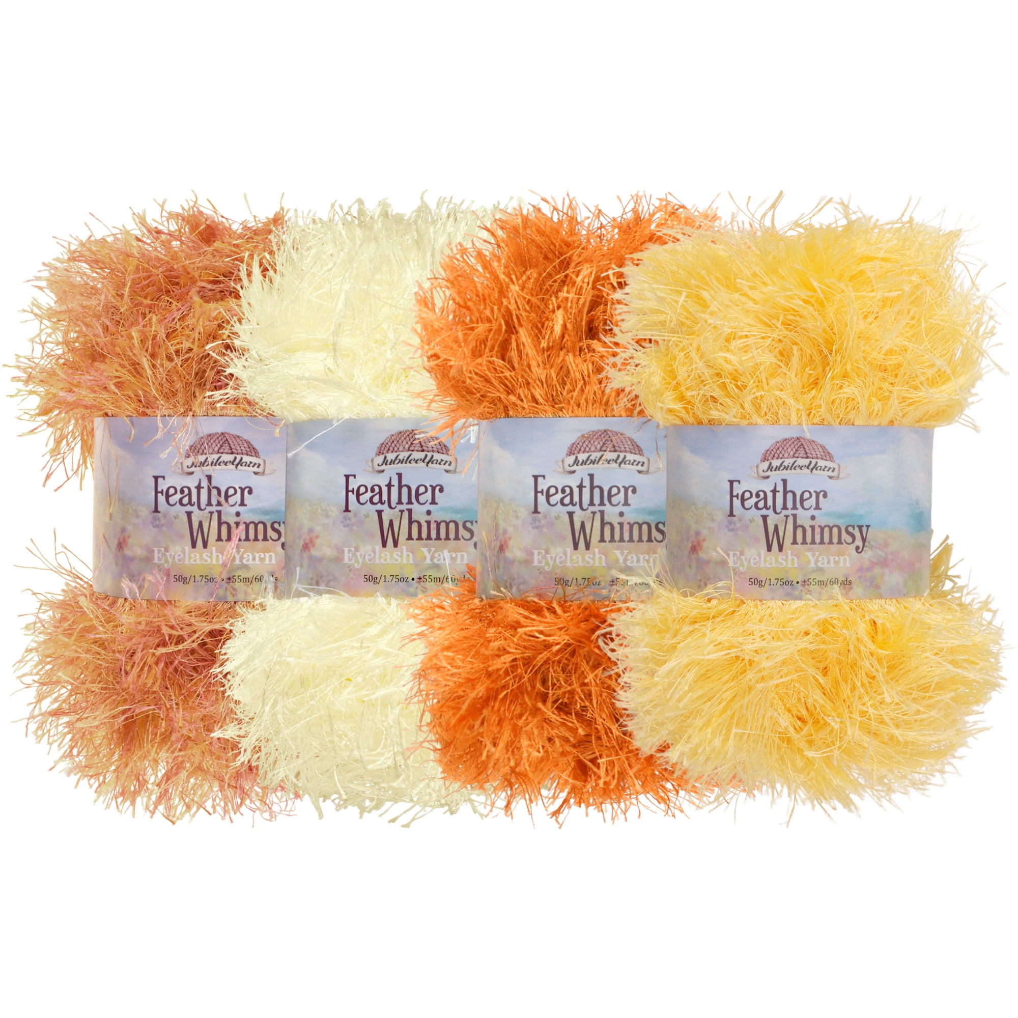 JubileeYarn Feather Whimsy Eyelash Yarn - 50g/Skein Fine Polyester Faux ...