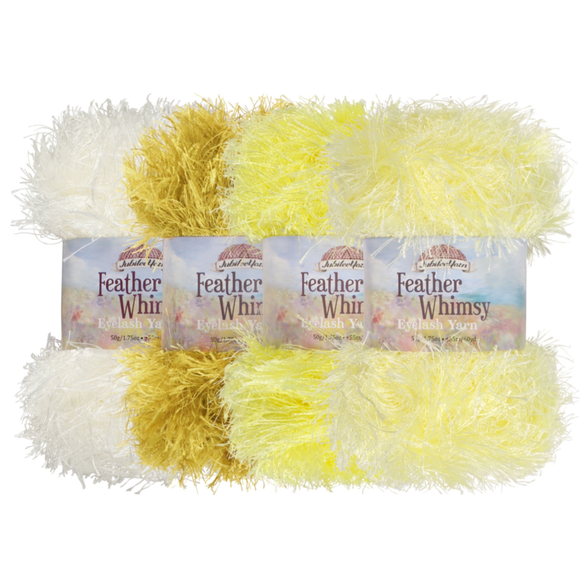 JubileeYarn Feather Whimsy Eyelash Yarn - 50g/Skein Fine Polyester Faux ...