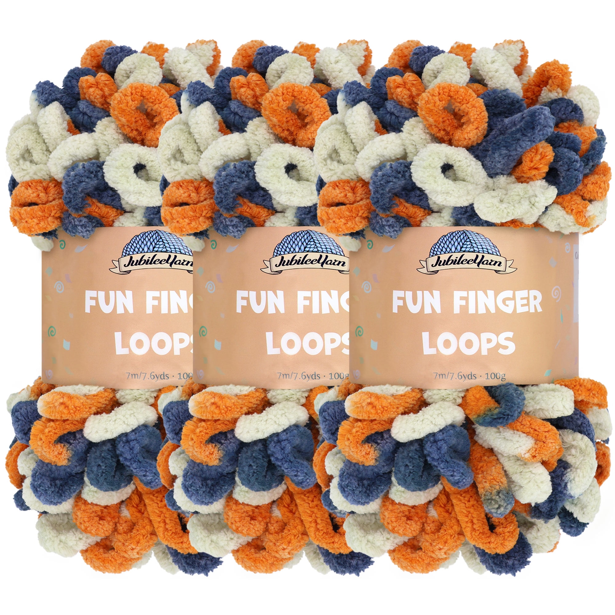 JubileeYarn Finger Knitting Yarn - Fun Finger Loops Yarn - Team Spirit Colors - 100% Polyester ...