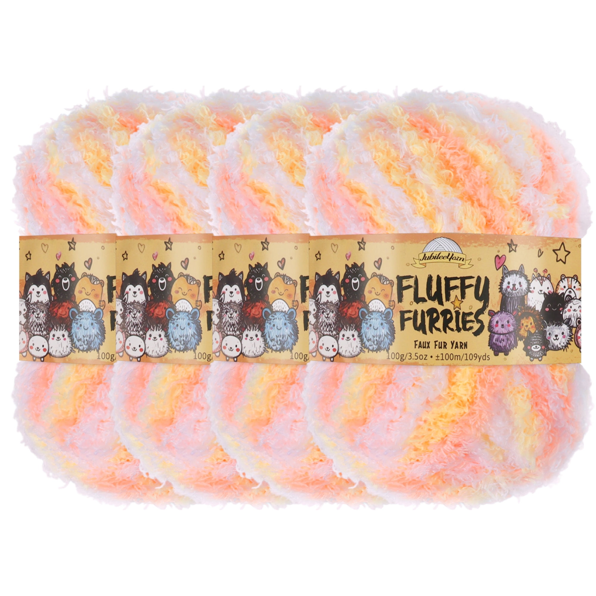 JubileeYarn Fluffy Furries Yarn - 100g/Skein Polyester - Angora Rabbit ...
