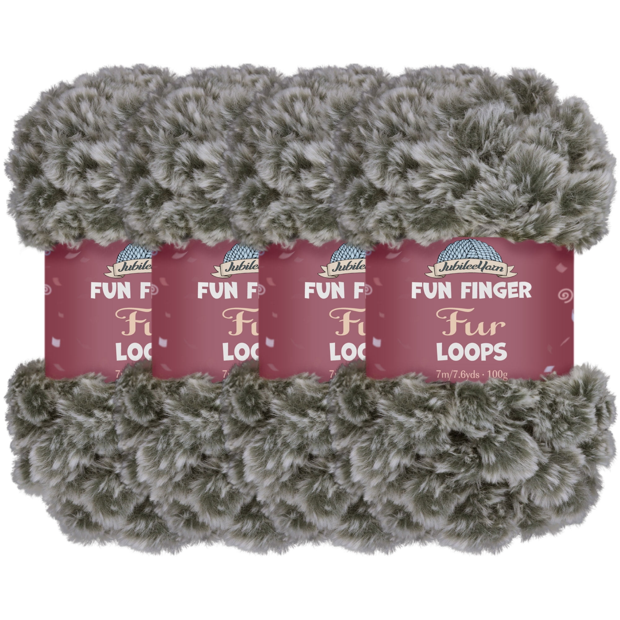 JubileeYarn Fun Finger Fur Loops Yarn - 200g/Skein Polyester Jumbo ...