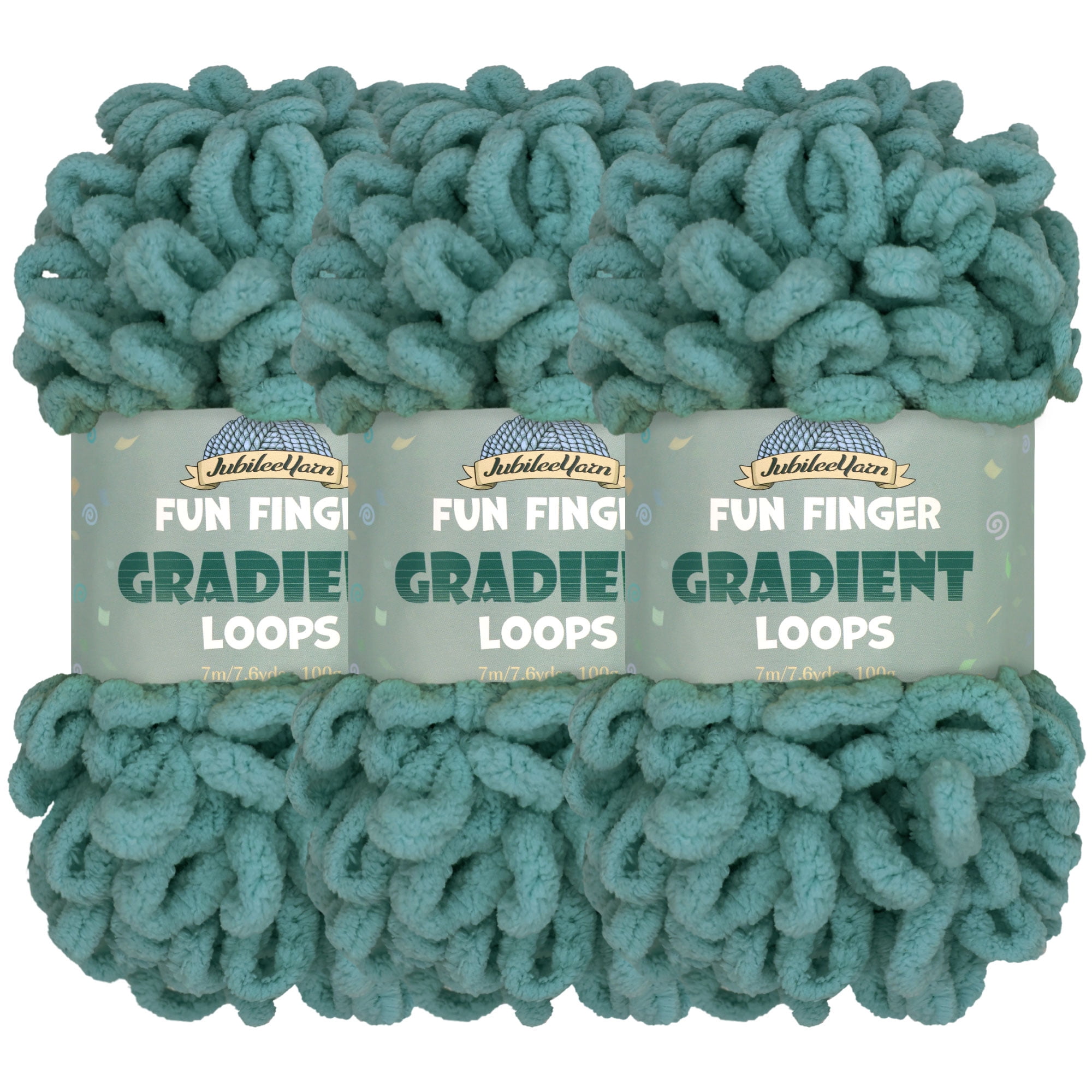 JubileeYarn Fun Finger Gradient Loops Yarn - Jumbo Polyester - 100g ...