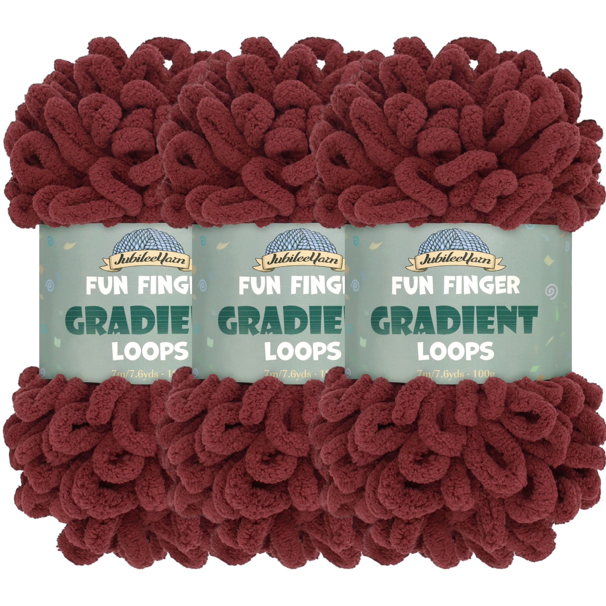 JubileeYarn Fun Finger Gradient Loops Yarn - Jumbo Polyester - 100g ...