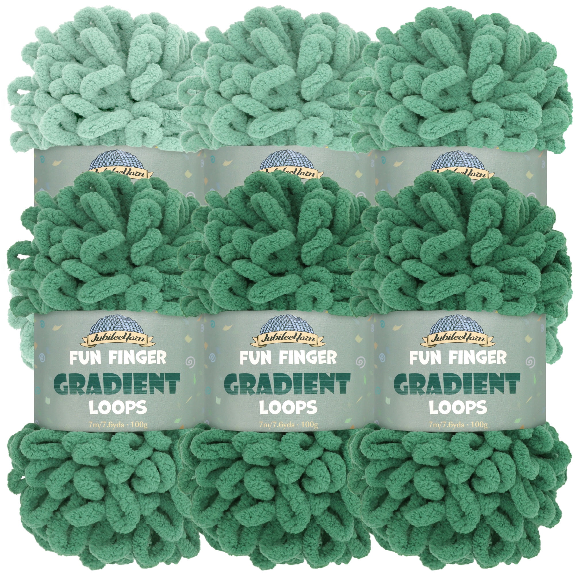 JubileeYarn Fun Finger Gradient Loops Yarn - Jumbo Polyester - 100g ...