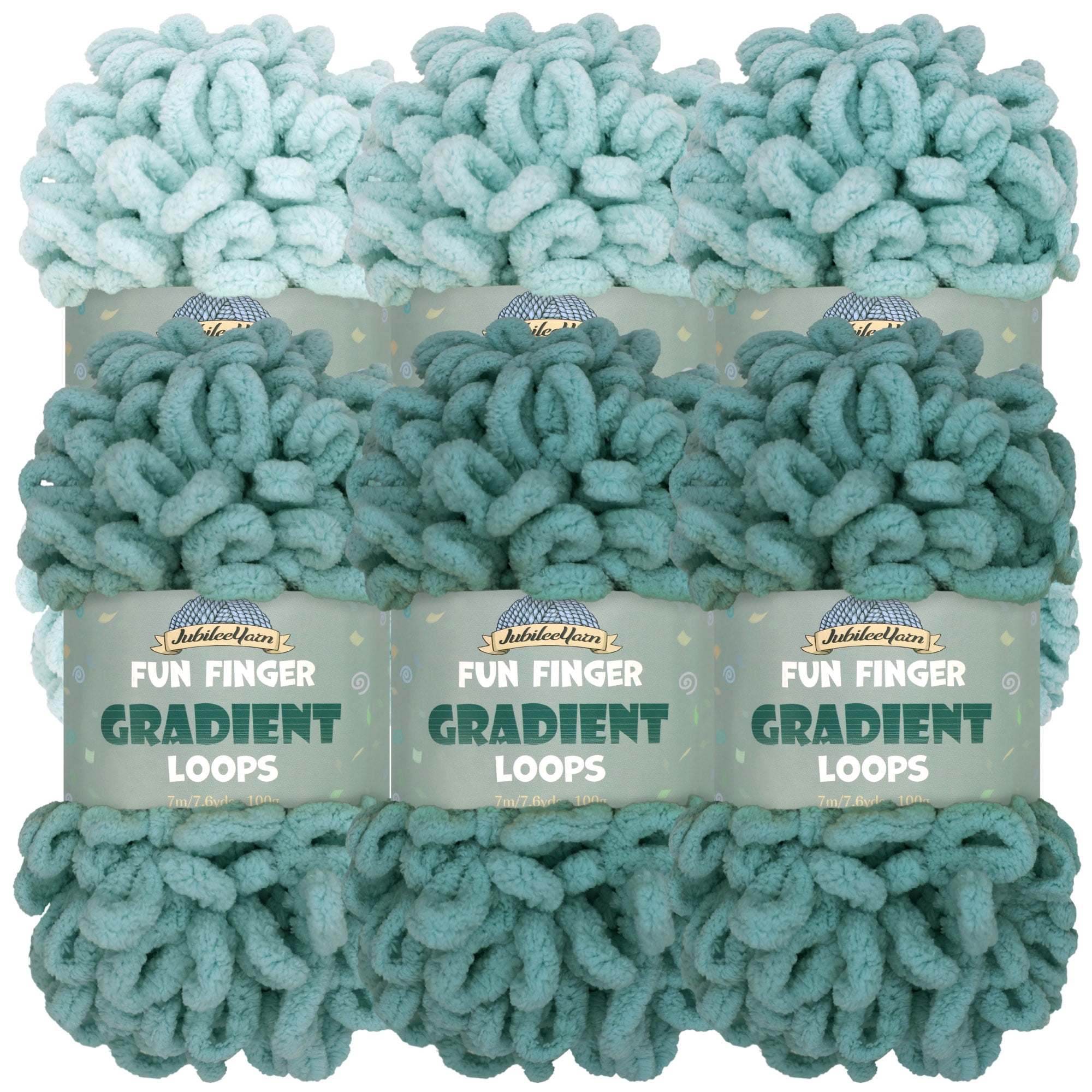 JubileeYarn Fun Finger Gradient Loops Yarn - Polyester Jumbo Loop Yarn ...