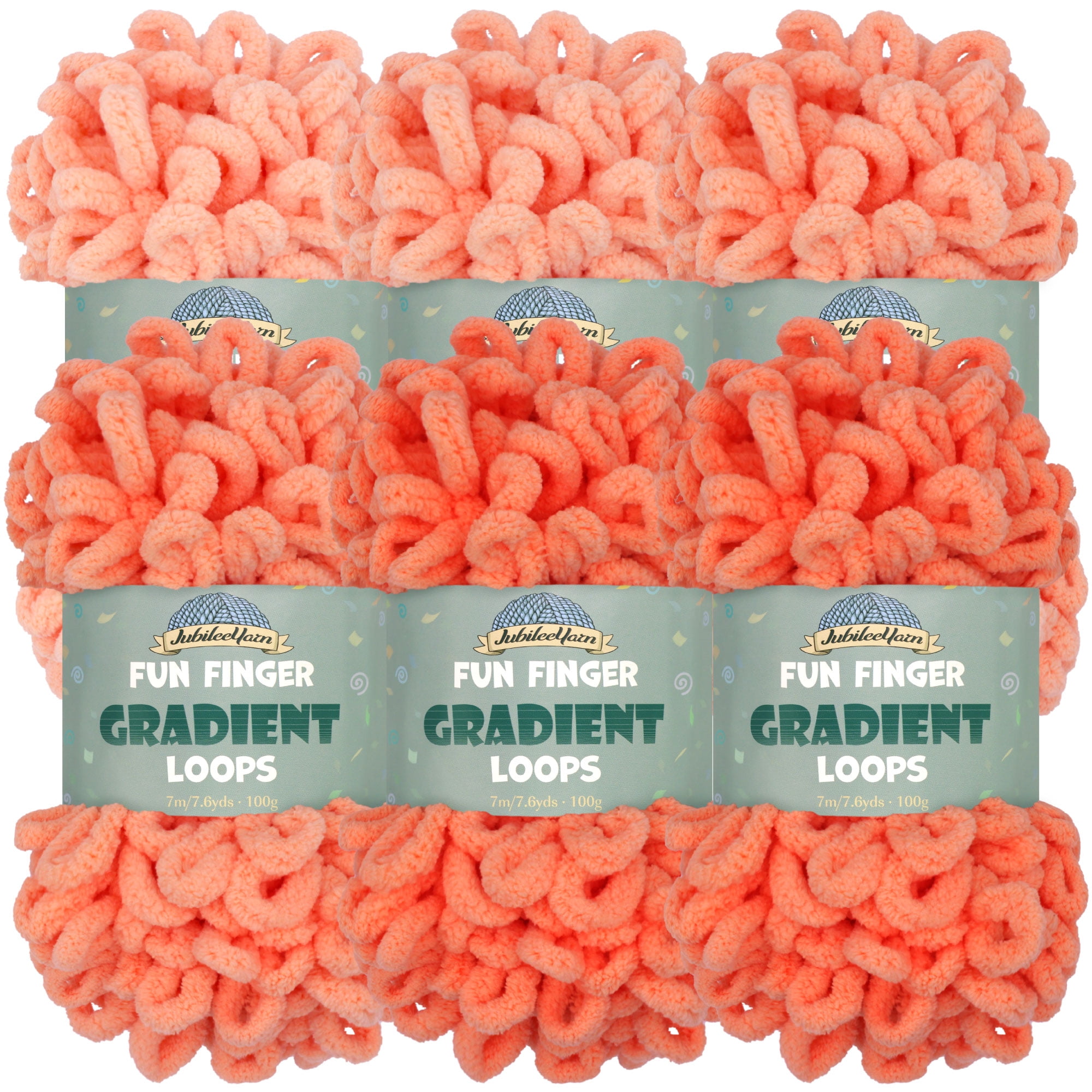 JubileeYarn Fun Finger Gradient Loops Yarn - Polyester Jumbo Loop Yarn ...
