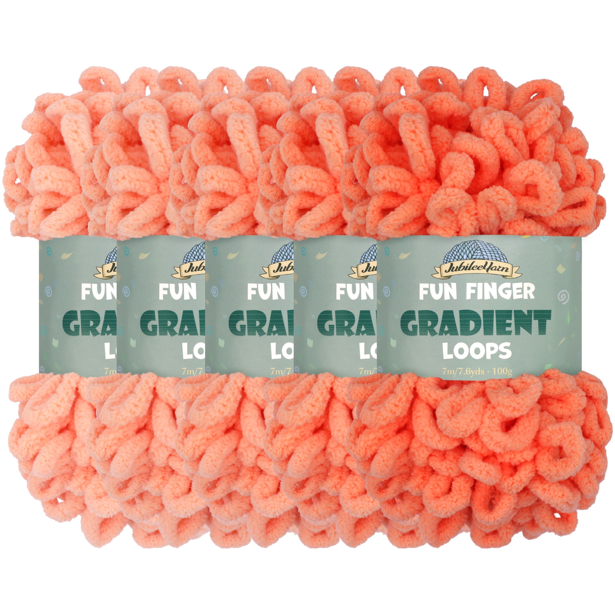 JubileeYarn Fun Finger Gradient Loops Yarn - Polyester Jumbo Loop Yarn ...