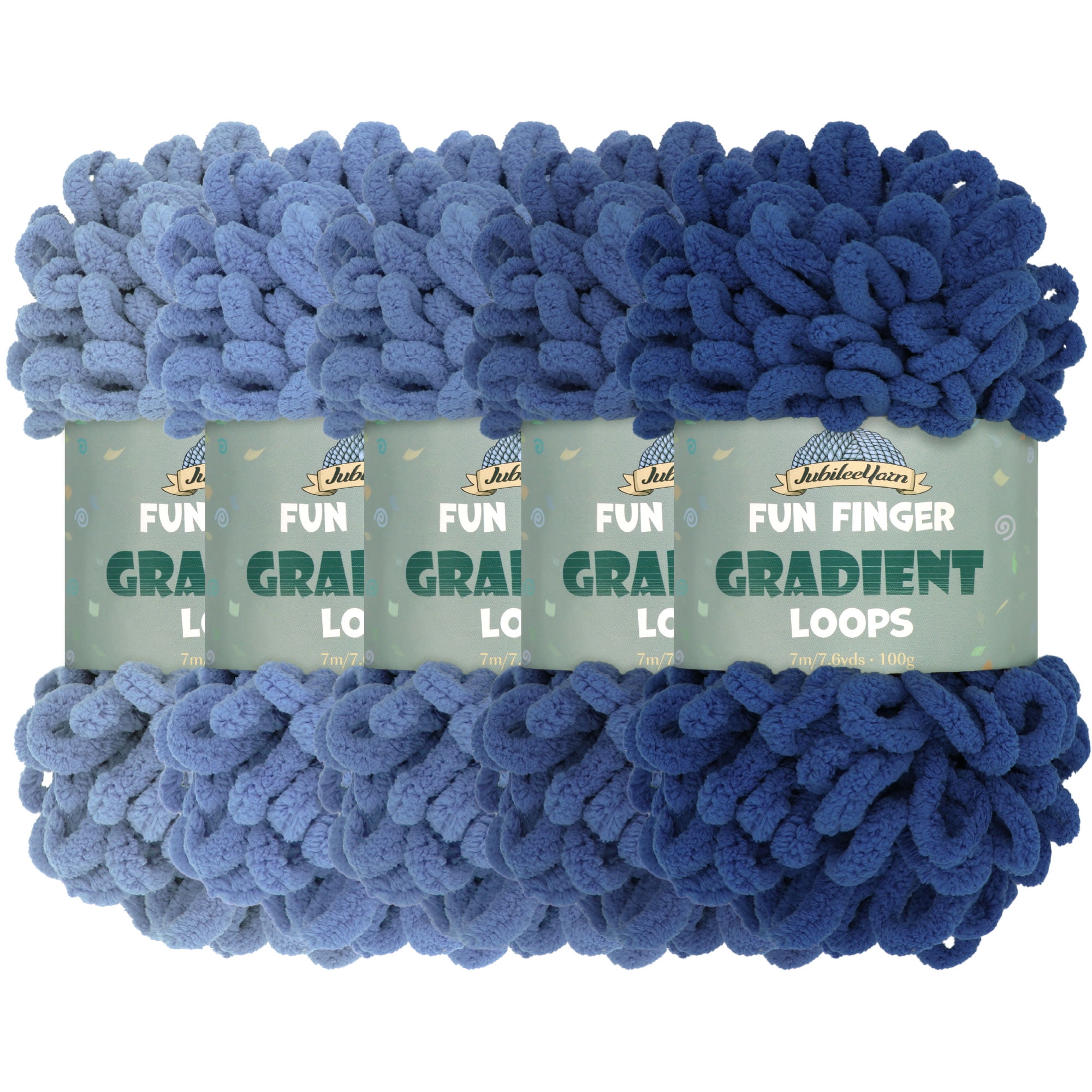 JubileeYarn Fun Finger Gradient Loops Yarn - Polyester Jumbo Loop Yarn ...