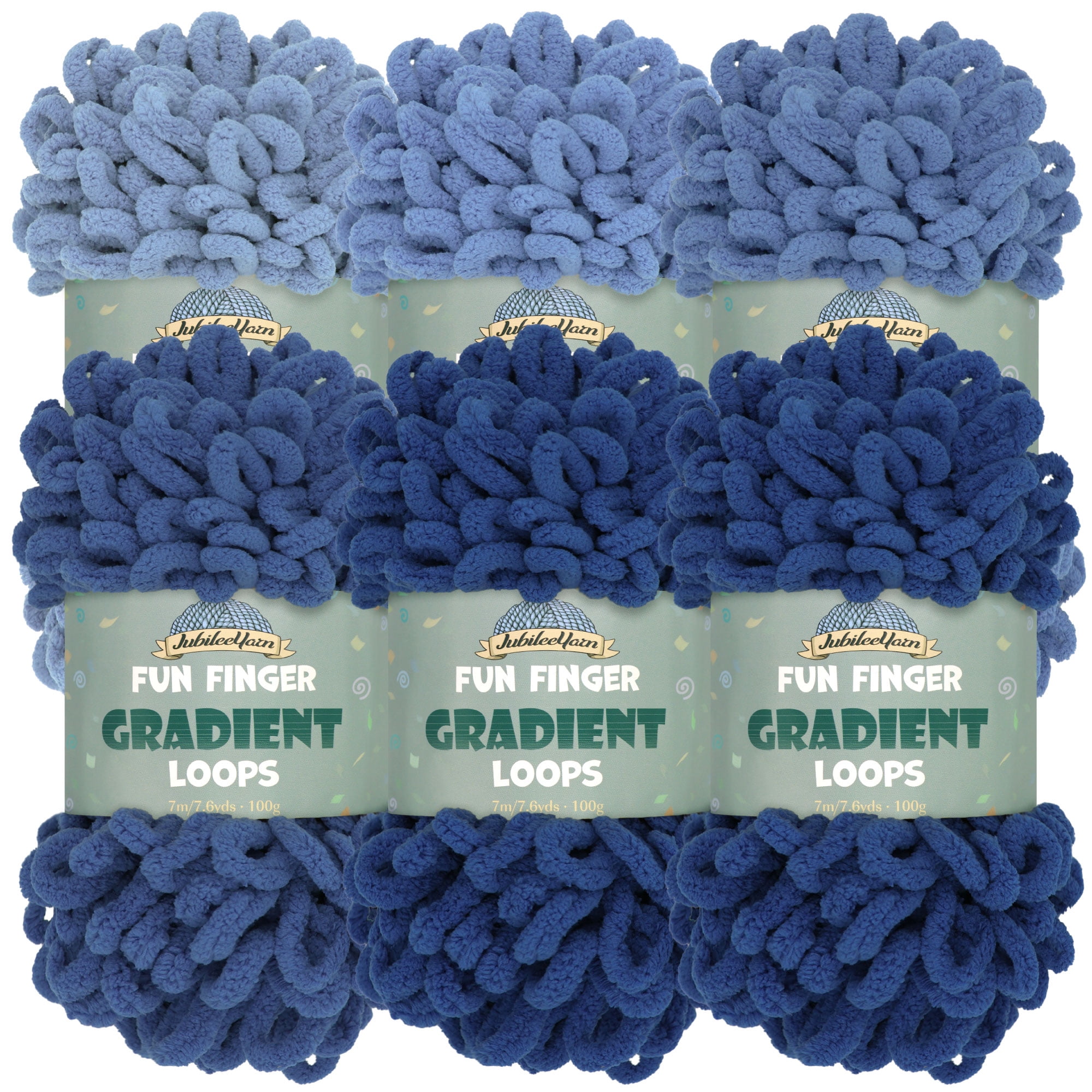 JubileeYarn Fun Finger Gradient Loops Yarn - Polyester Jumbo Loop Yarn ...
