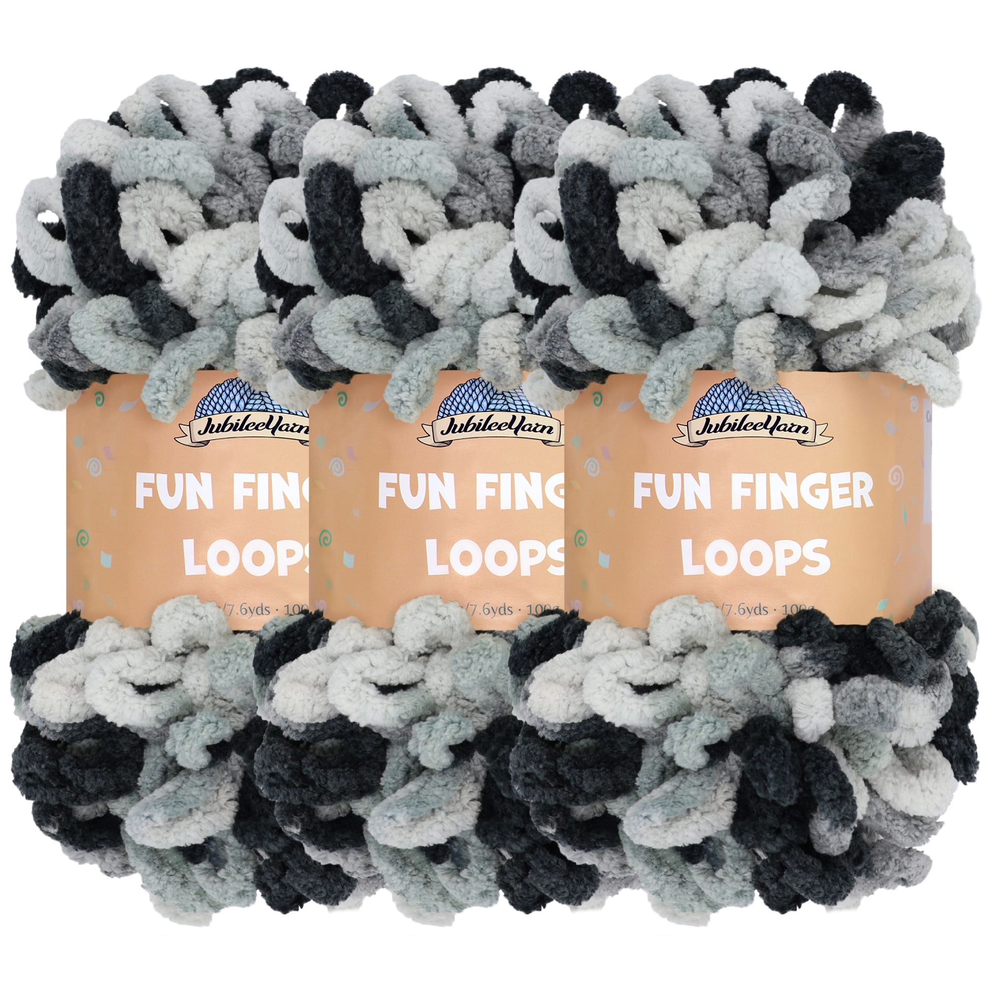 JubileeYarn Fun Finger Loops Yarn - 100g/Skein Jumbo Polyester ...