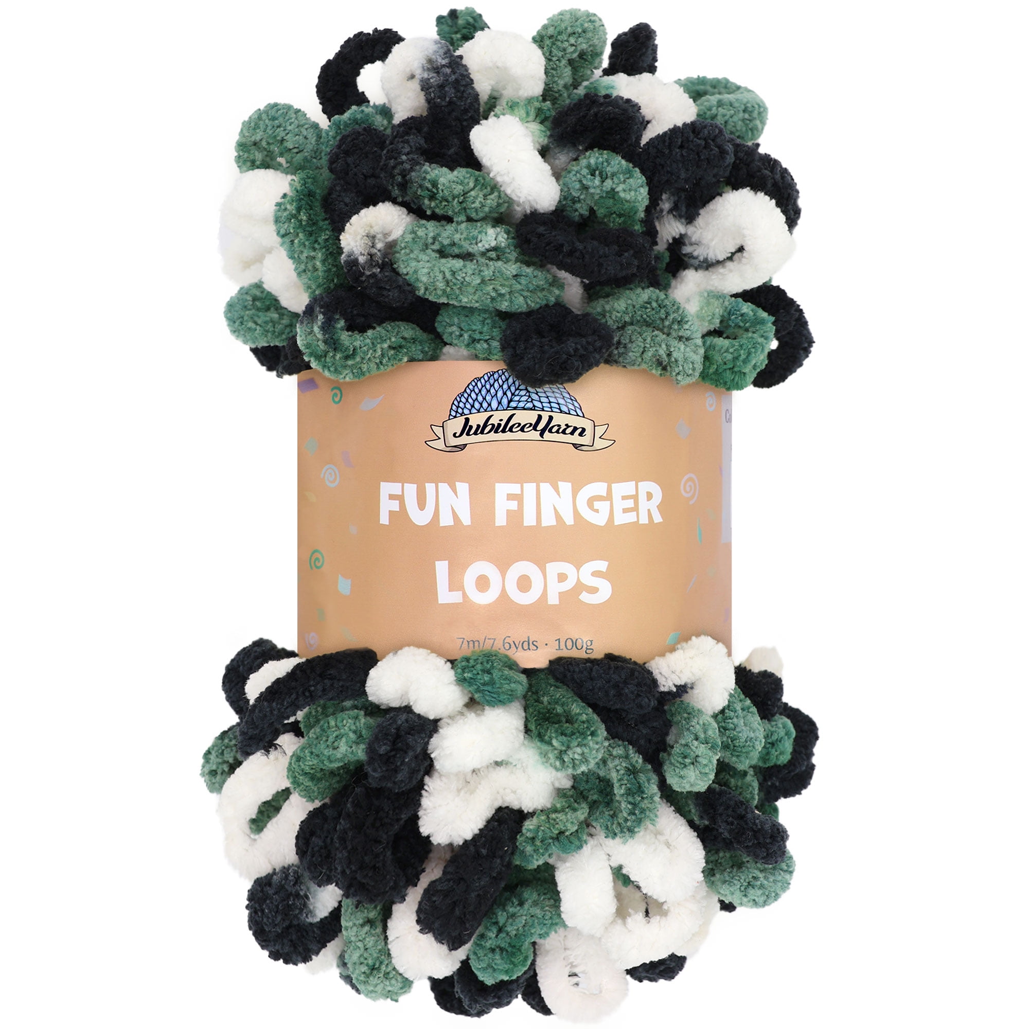JubileeYarn Fun Finger Loops Yarn - 100g/Skein Jumbo Polyester - White ...