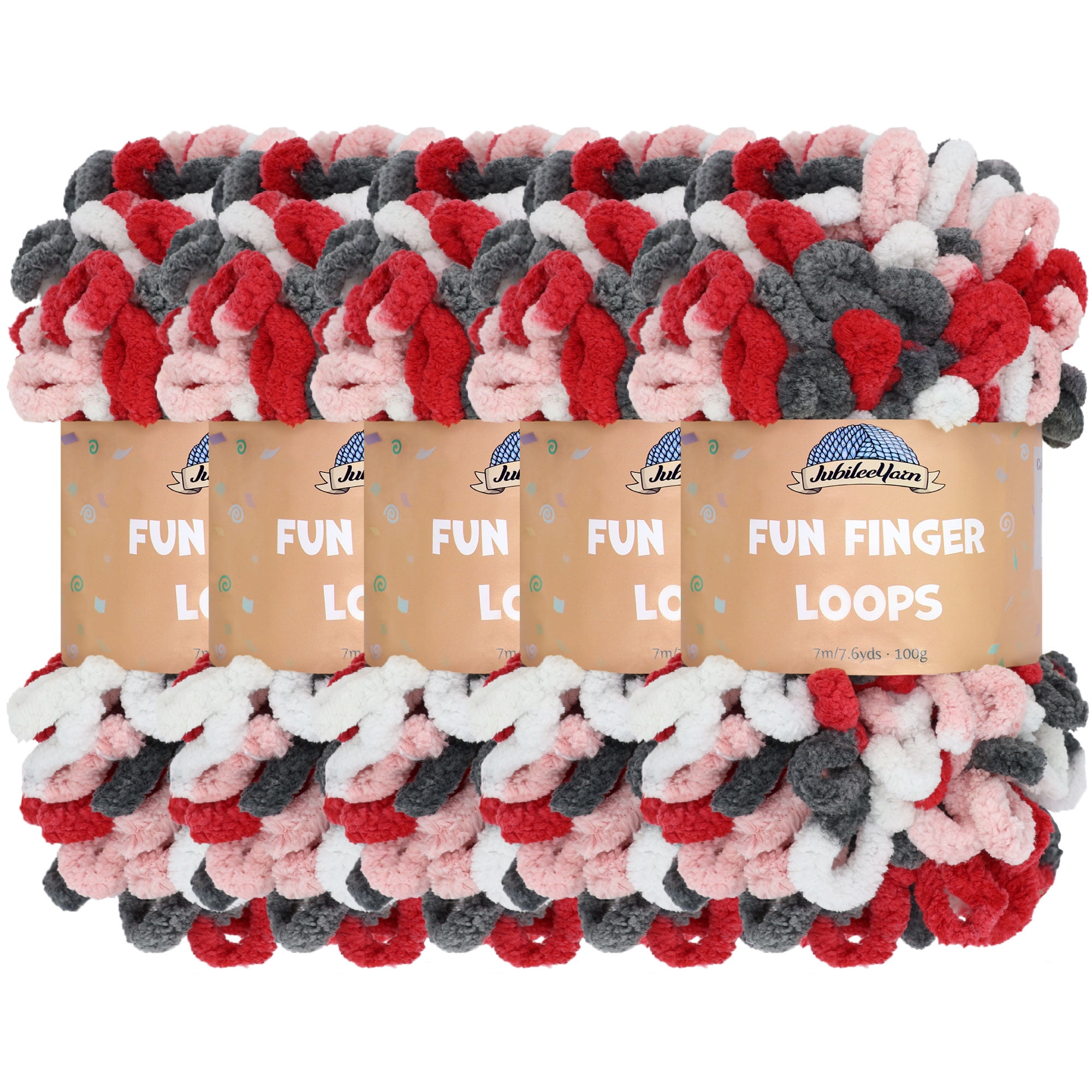 JubileeYarn Fun Finger Loops Yarn - Jumbo Polyester - 100g/Skein ...