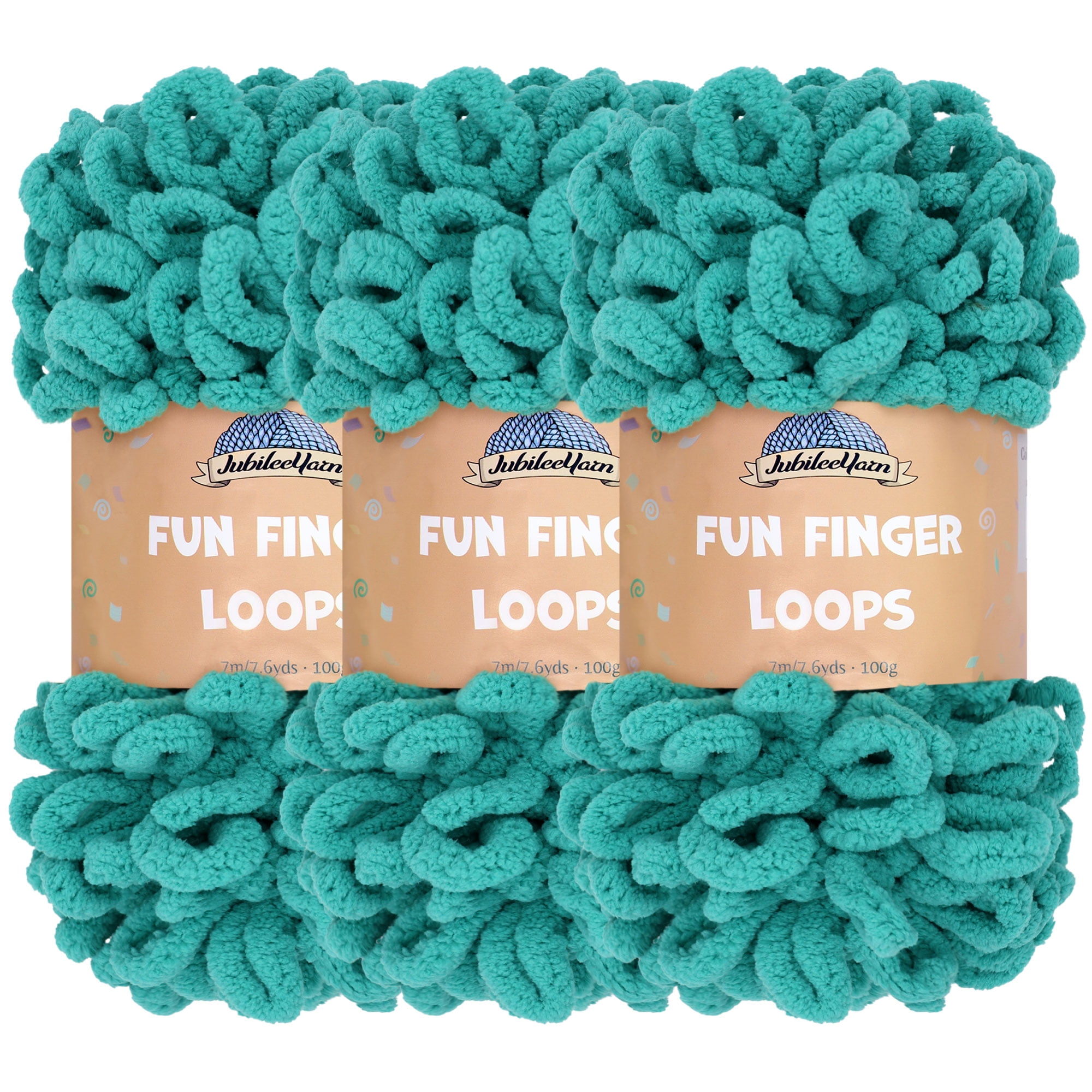 JubileeYarn Fun Finger Loops Yarn - Jumbo Polyester - 100g/Skein ...