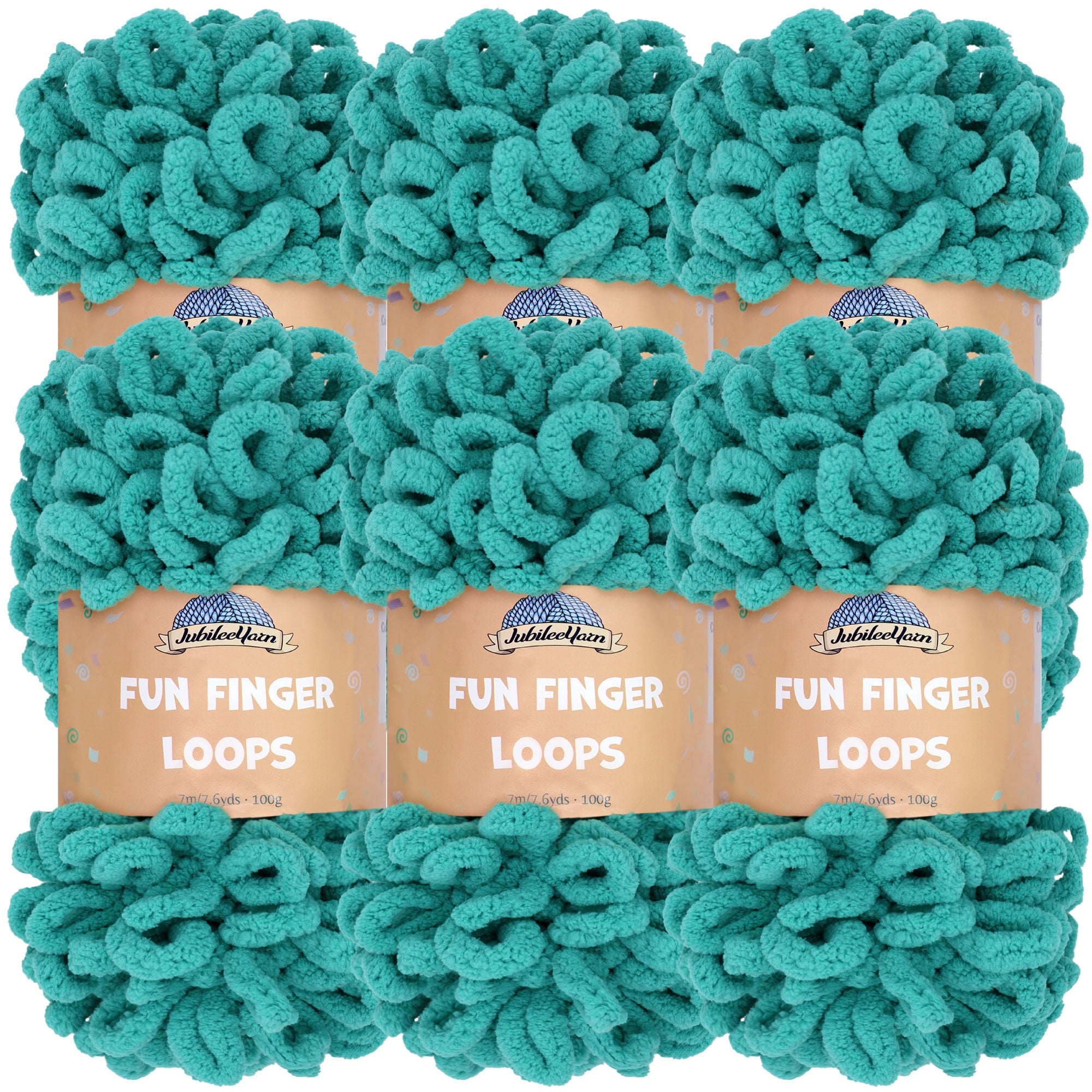 JubileeYarn Fun Finger Loops Yarn - Jumbo Polyester - 100g/Skein ...