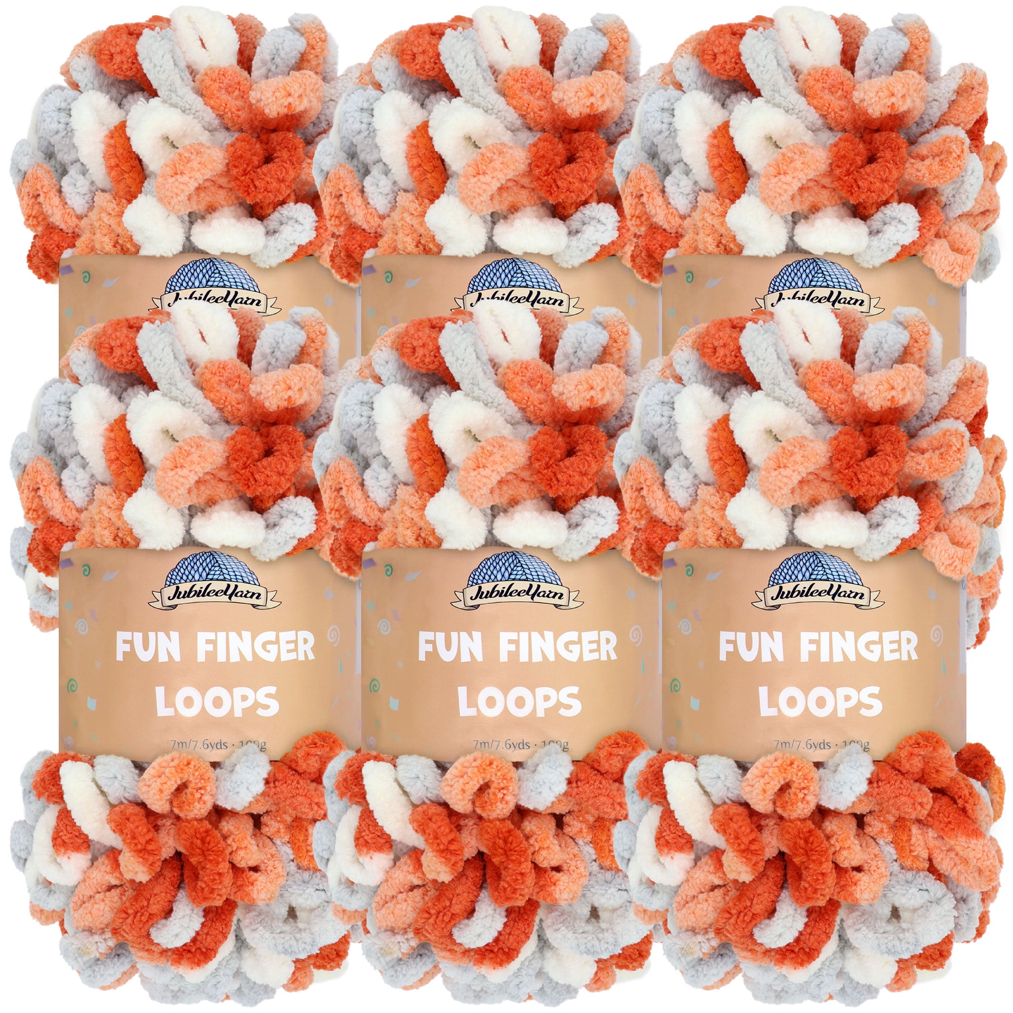 JubileeYarn Fun Finger Loops Yarn - Jumbo Polyester - 100g/Skein - Ares ...