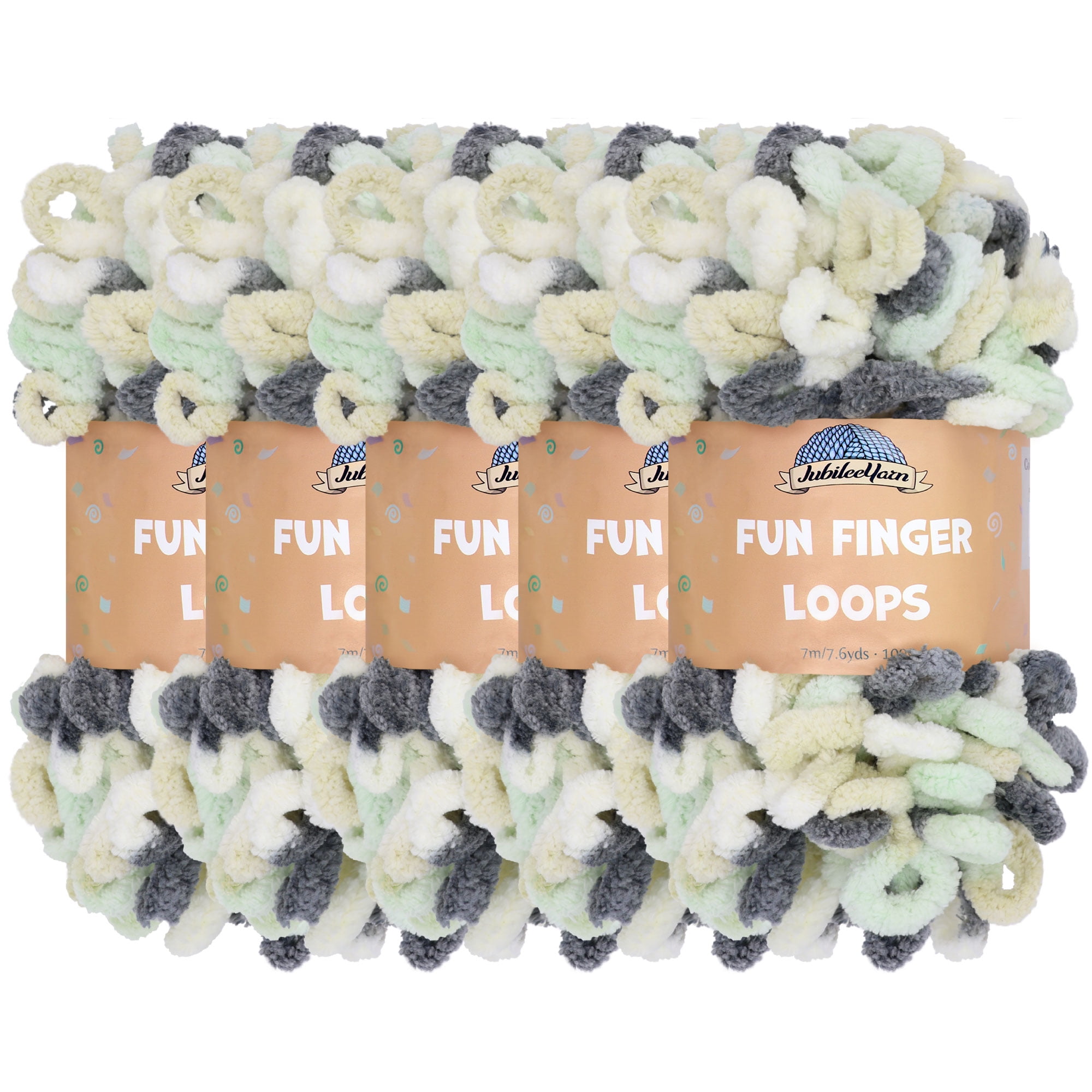 JubileeYarn Fun Finger Loops Yarn - Jumbo Polyester - 100g/Skein ...