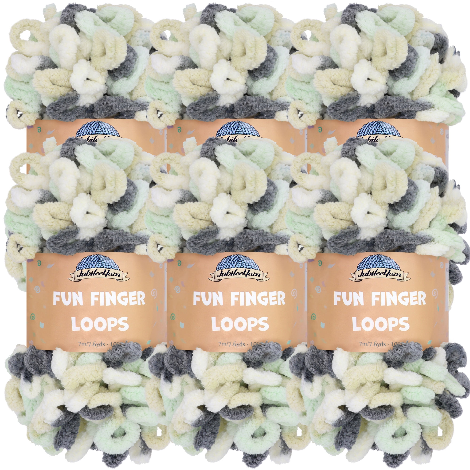 JubileeYarn Fun Finger Loops Yarn - Jumbo Polyester - 100g/Skein ...