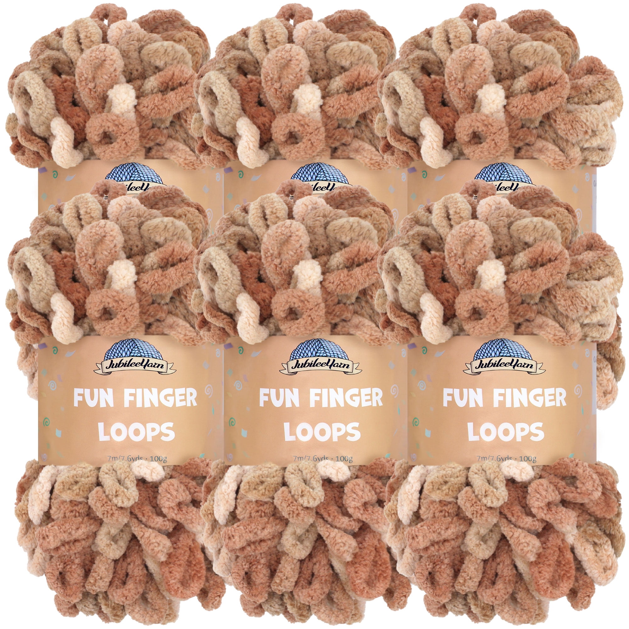 JubileeYarn Fun Finger Loops Yarn - Jumbo Polyester - 100g/Skein ...