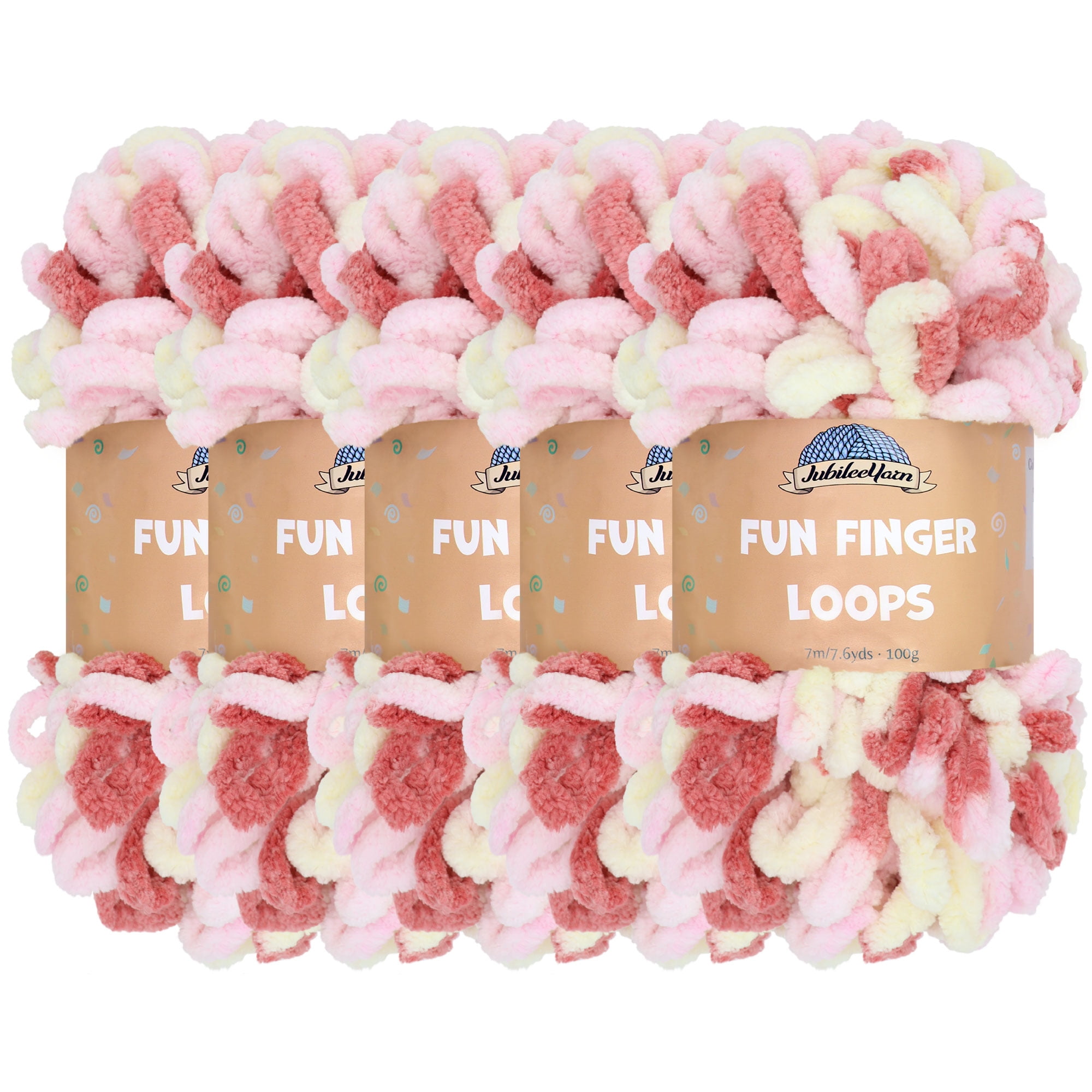 JubileeYarn Fun Finger Loops Yarn - Jumbo Polyester - 100g/Skein ...