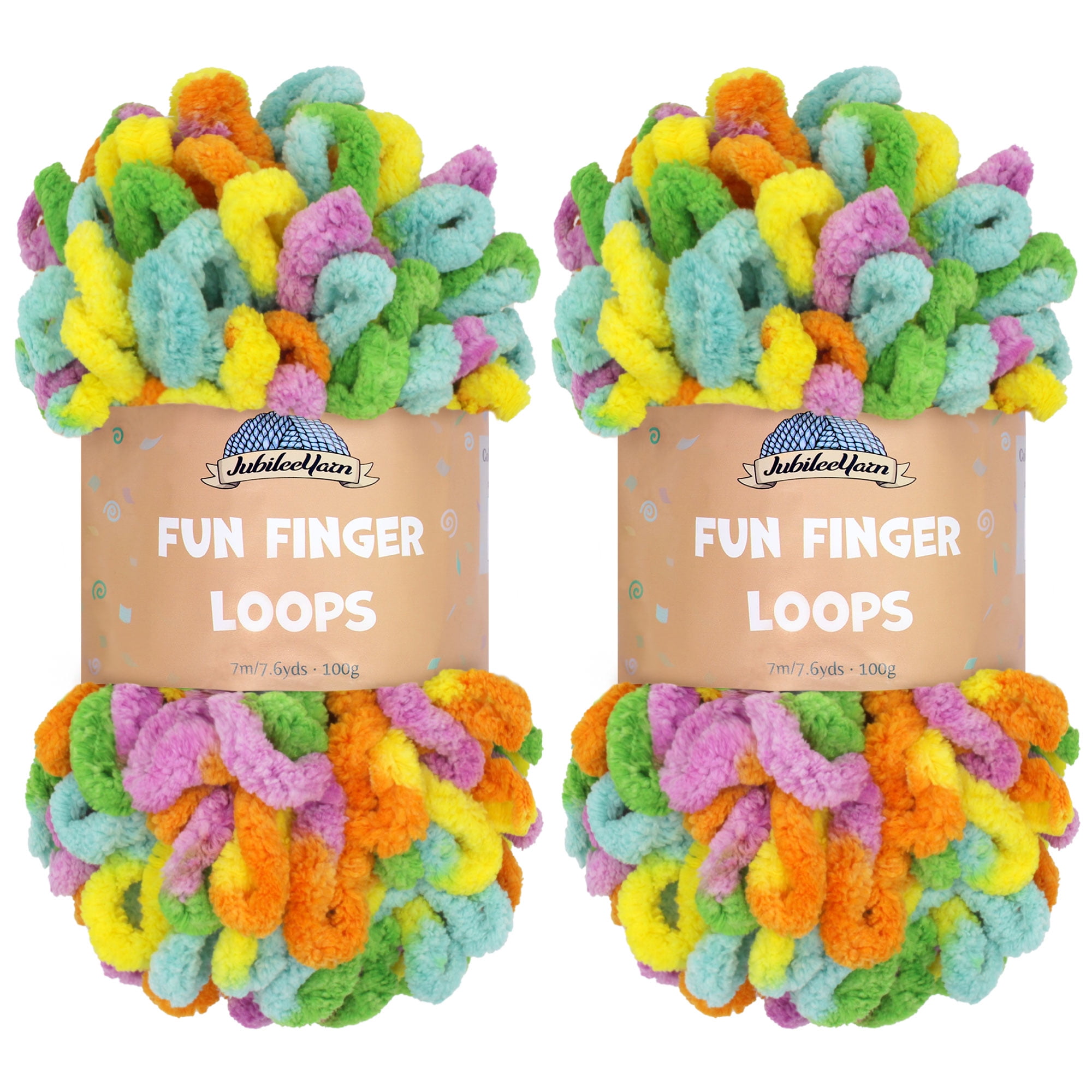 JubileeYarn Fun Finger Loops Yarn - Jumbo Polyester - 100g/Skein - Aura ...
