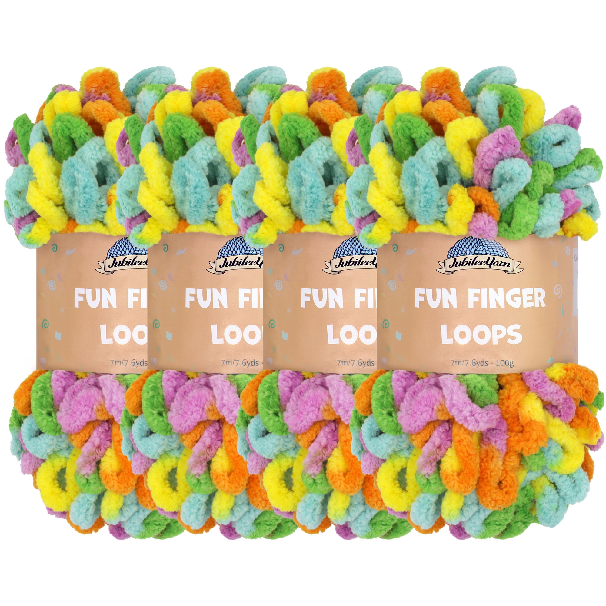 JubileeYarn Fun Finger Loops Yarn - Jumbo Polyester - 100g/Skein - Aura ...