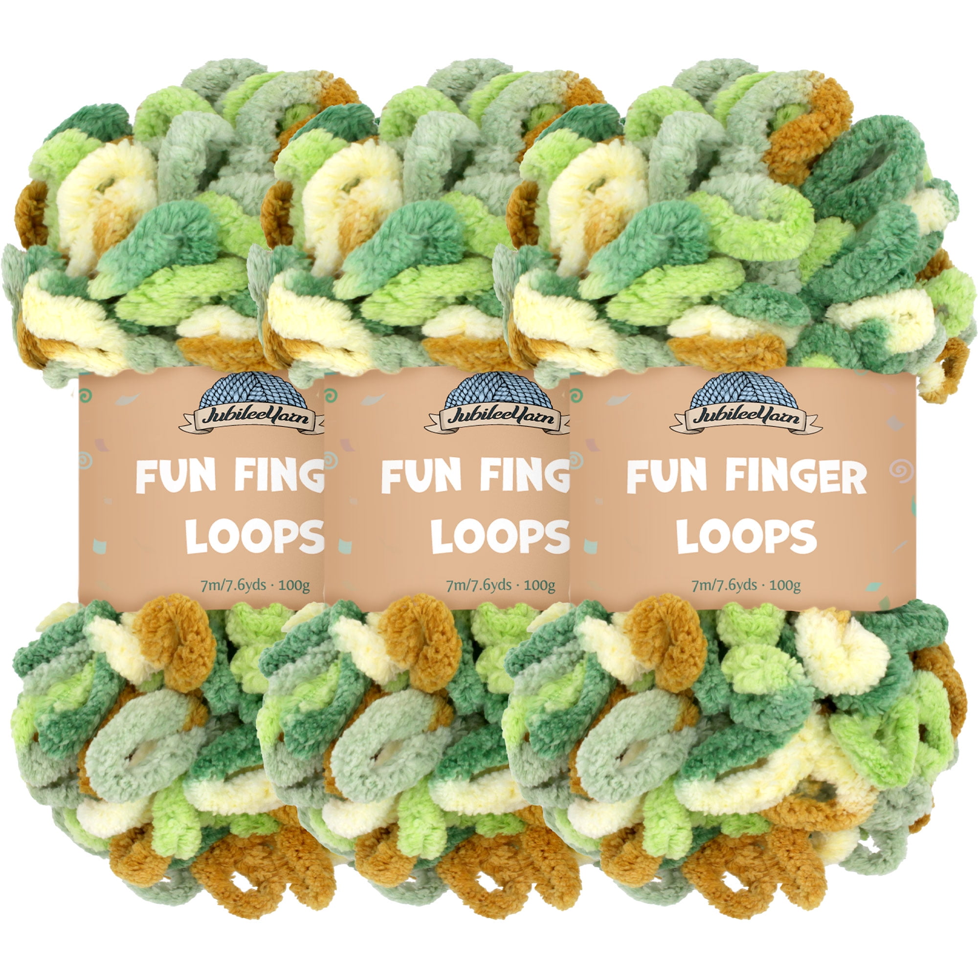 JubileeYarn Fun Finger Loops Yarn - Jumbo Polyester - 100g/Skein - Auxo ...