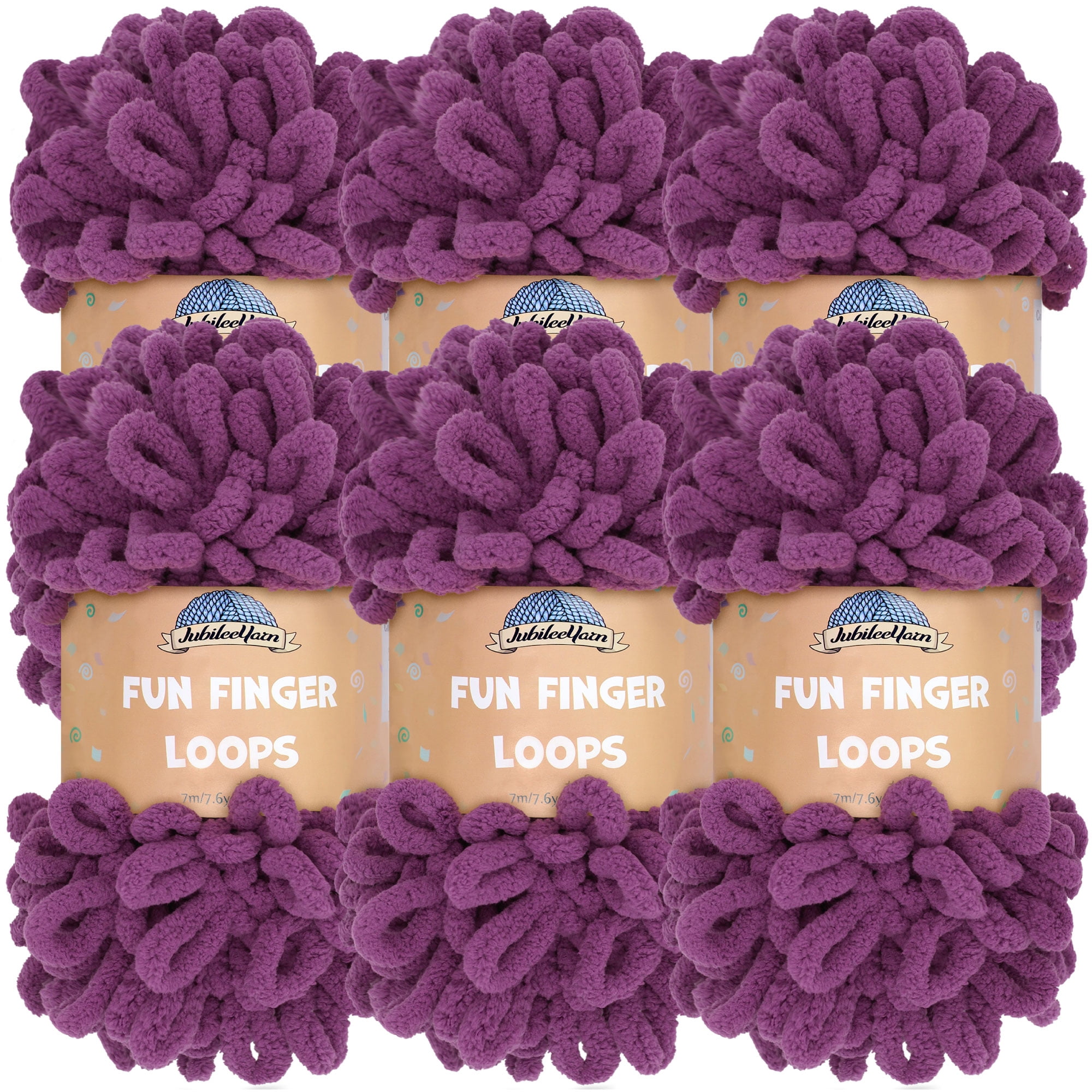 JubileeYarn Fun Finger Loops Yarn - Jumbo Polyester - 100g/Skein ...