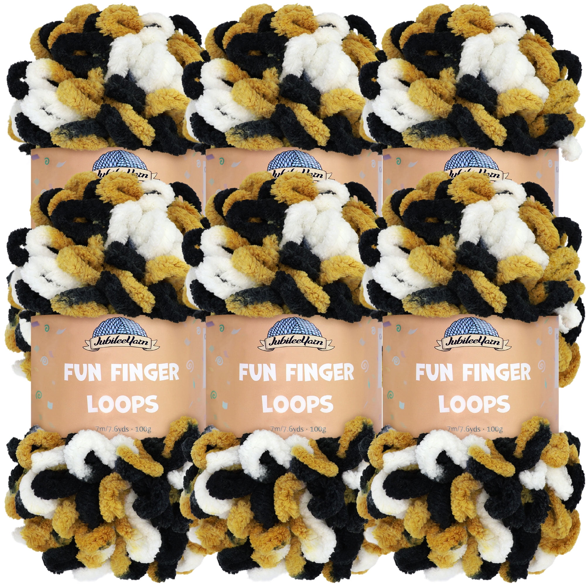 JubileeYarn Fun Finger Loops Yarn - Jumbo Polyester - 100g/Skein ...