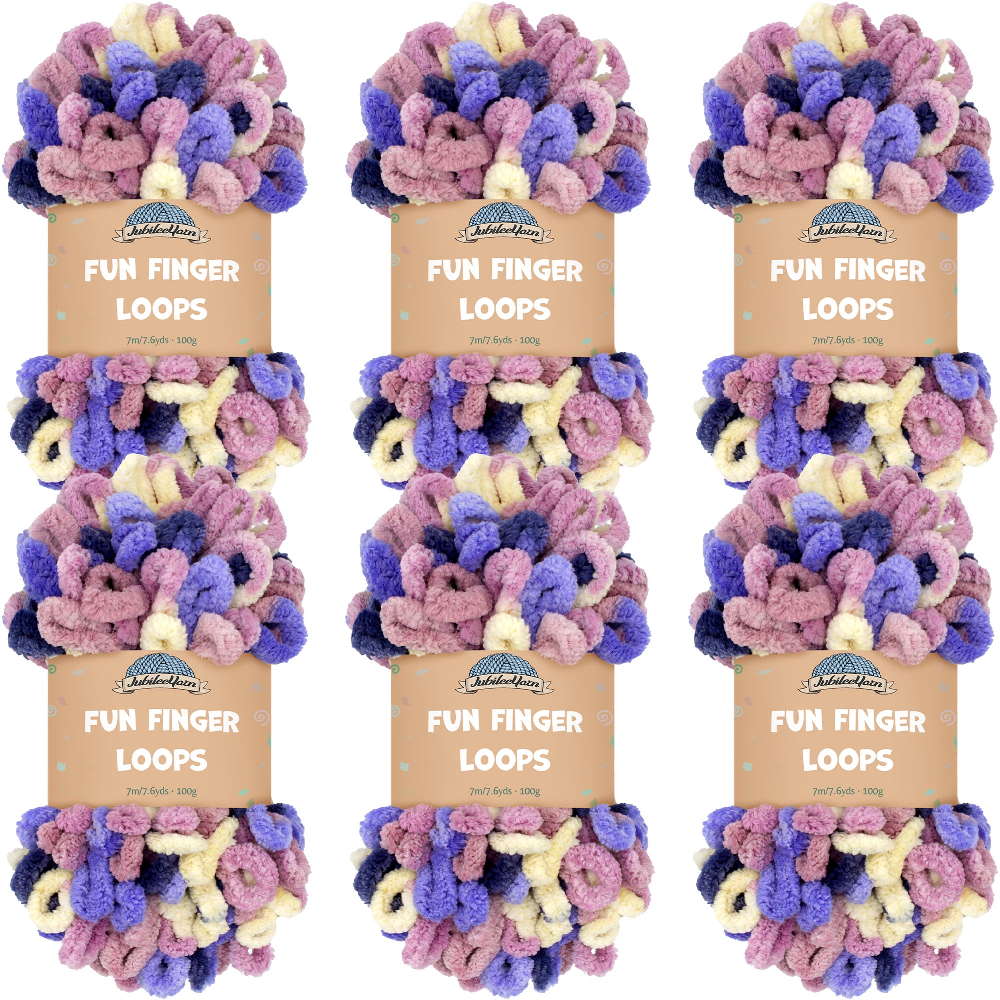 JubileeYarn Fun Finger Loops Yarn - Jumbo Polyester - 100g/Skein ...